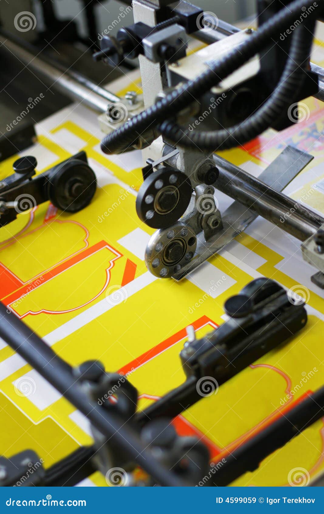Polygraphic process stock image. Image of machines, metallic - 4599059
