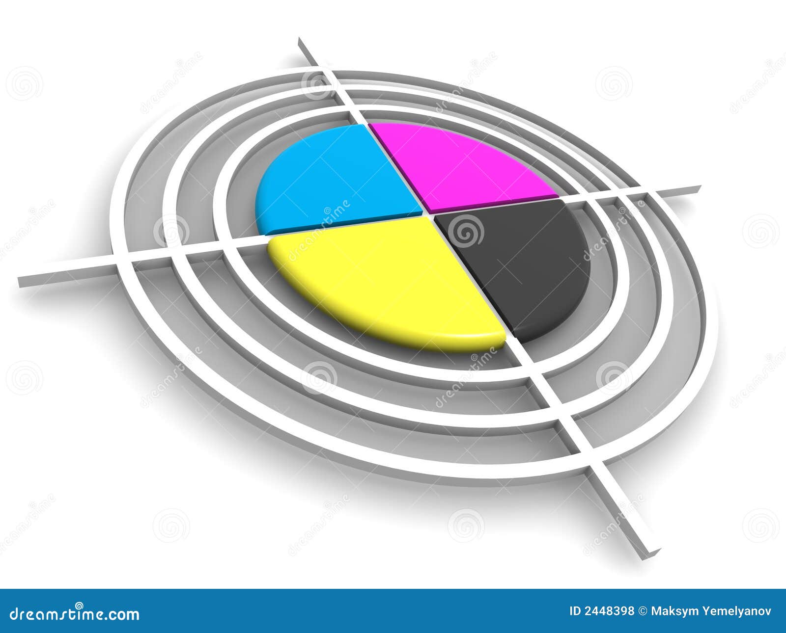 Polygraphic target. CMYK stock illustration. Illustration of change ...