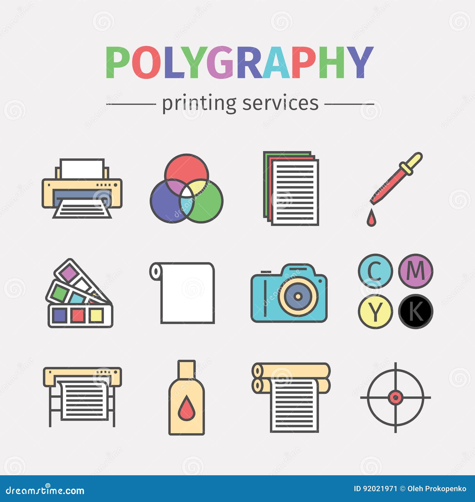 Polygraphy D'impression Infographic Illustration de Vecteur ...