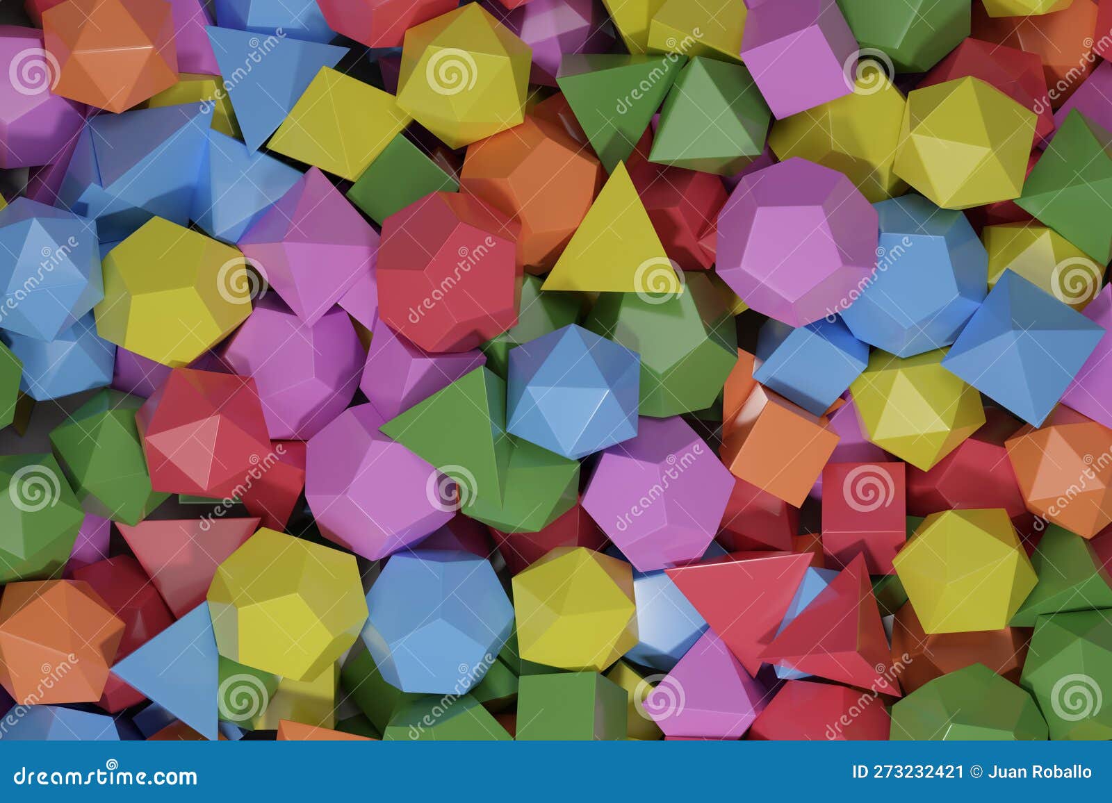 Polyhedra of Different Colors. Platonic Solids Backgound Stock ...