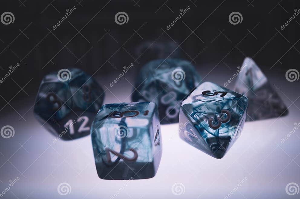 Close-up of Polyhedral Gray Transparent Dice Stock Image - Image of ...