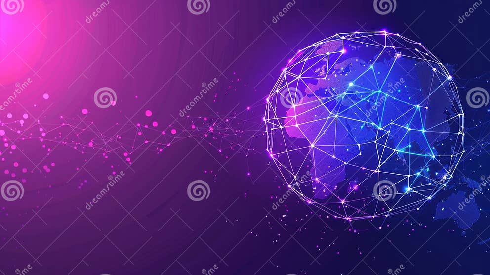 Polyhedral Network. Abstract Global Connection Concept Stock ...