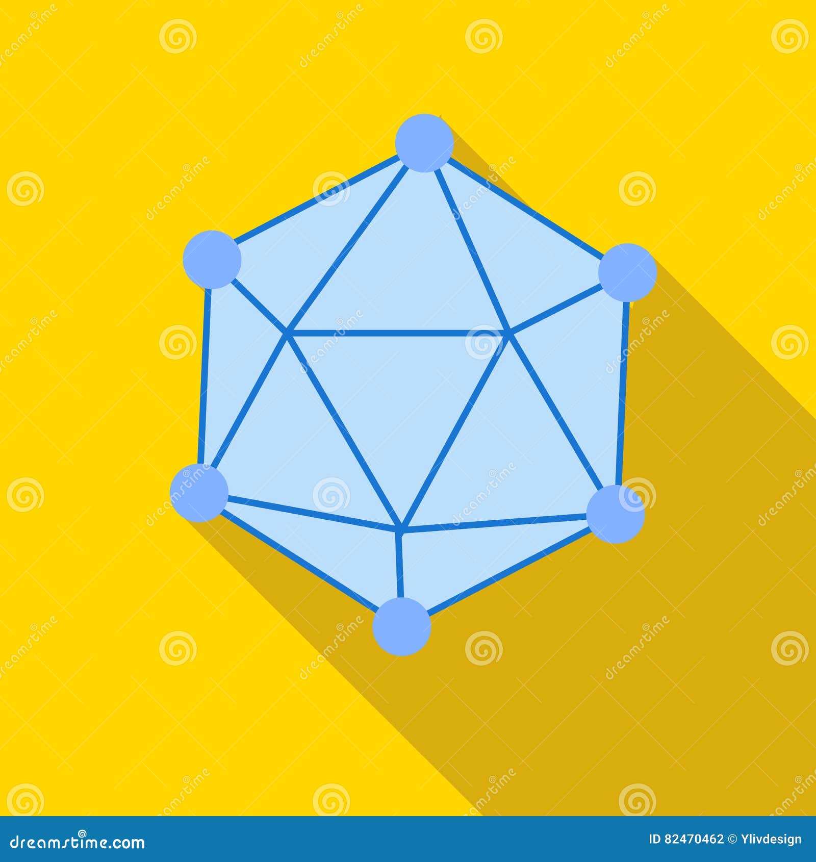 Polyhedron Icon in Flat Style Stock Vector - Illustration of biology ...