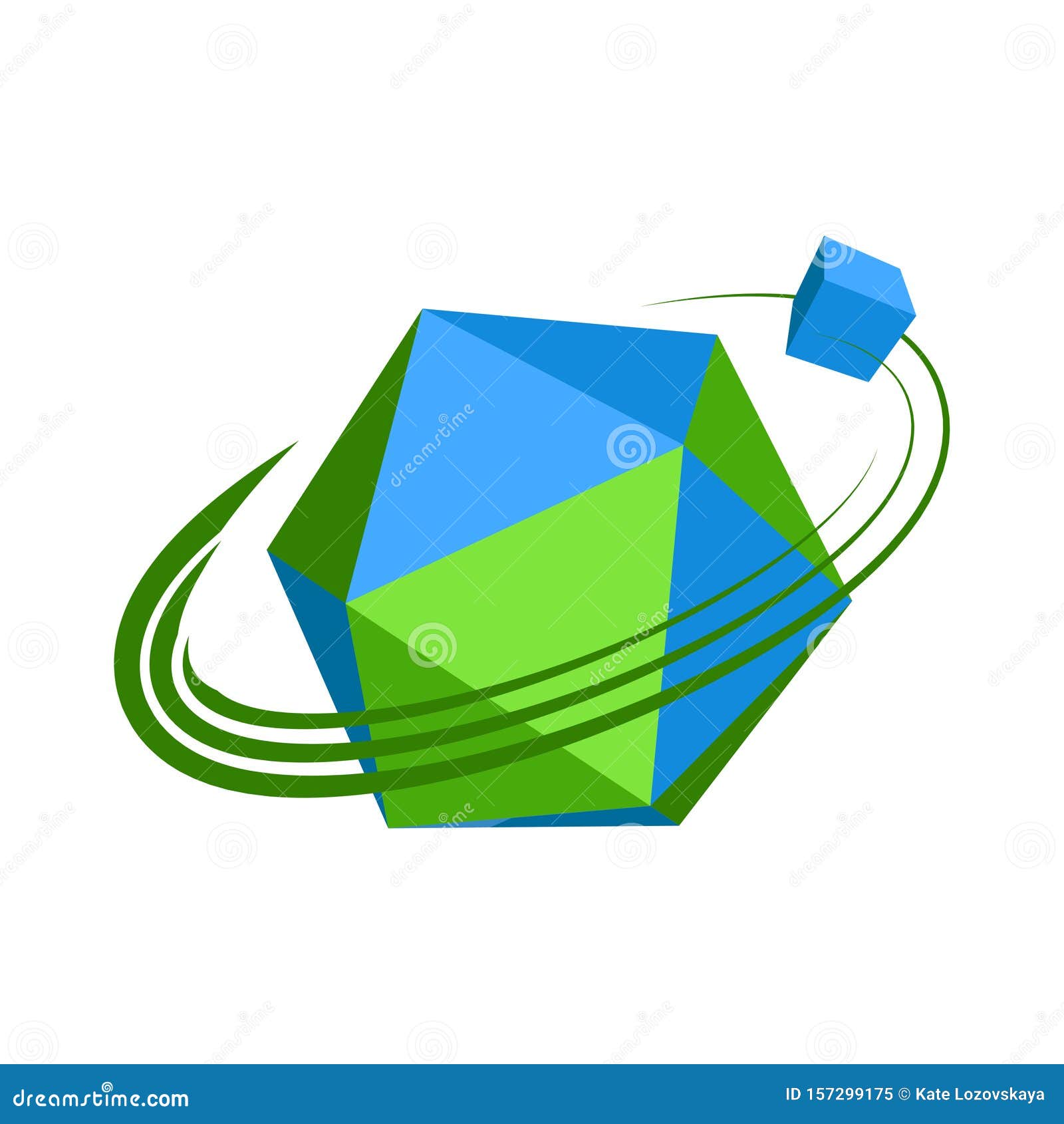 Polyhedron Planet Globe Logo.Geometric World System. Creative Cube and ...