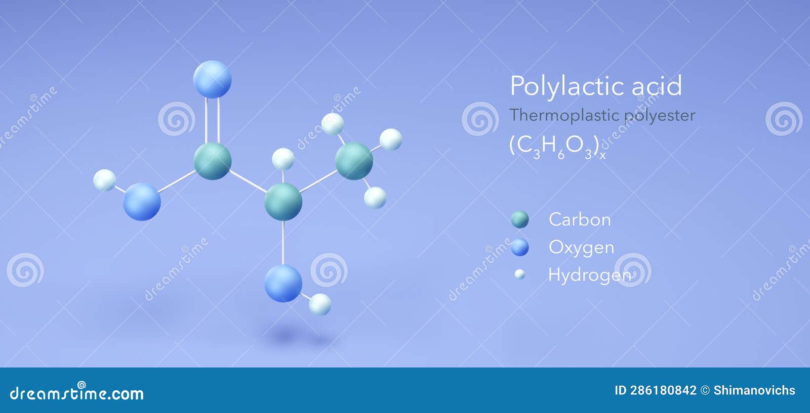Polylactic Acid Molecule, Molecular Structures, Thermoplastic Polyester ...