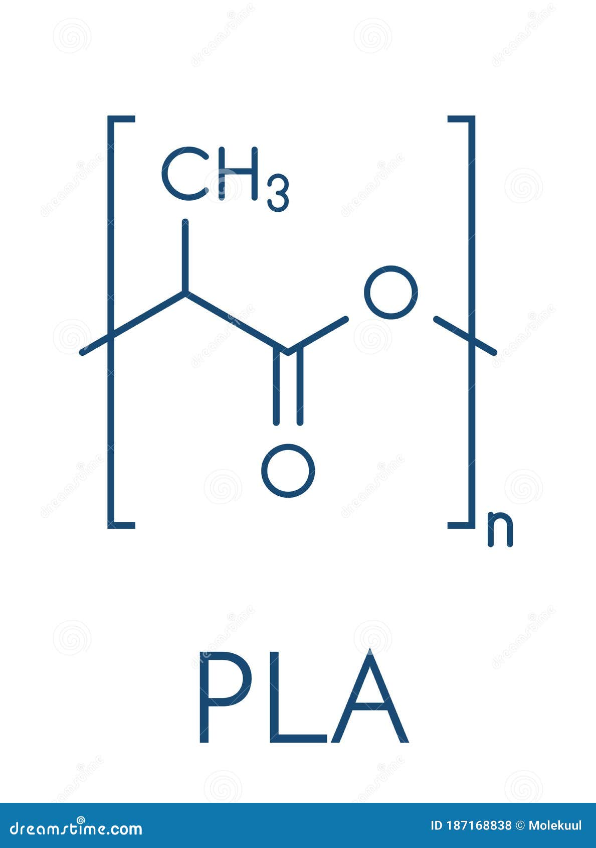Polylactic Acid PLA, Polylactide Bioplastic, Chemical Structure ...