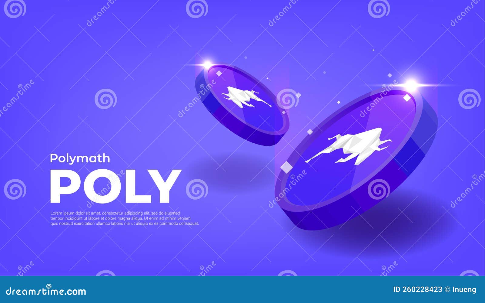 Polymath POLY Coin Cryptocurrency Concept Banner Background Cartoon ...