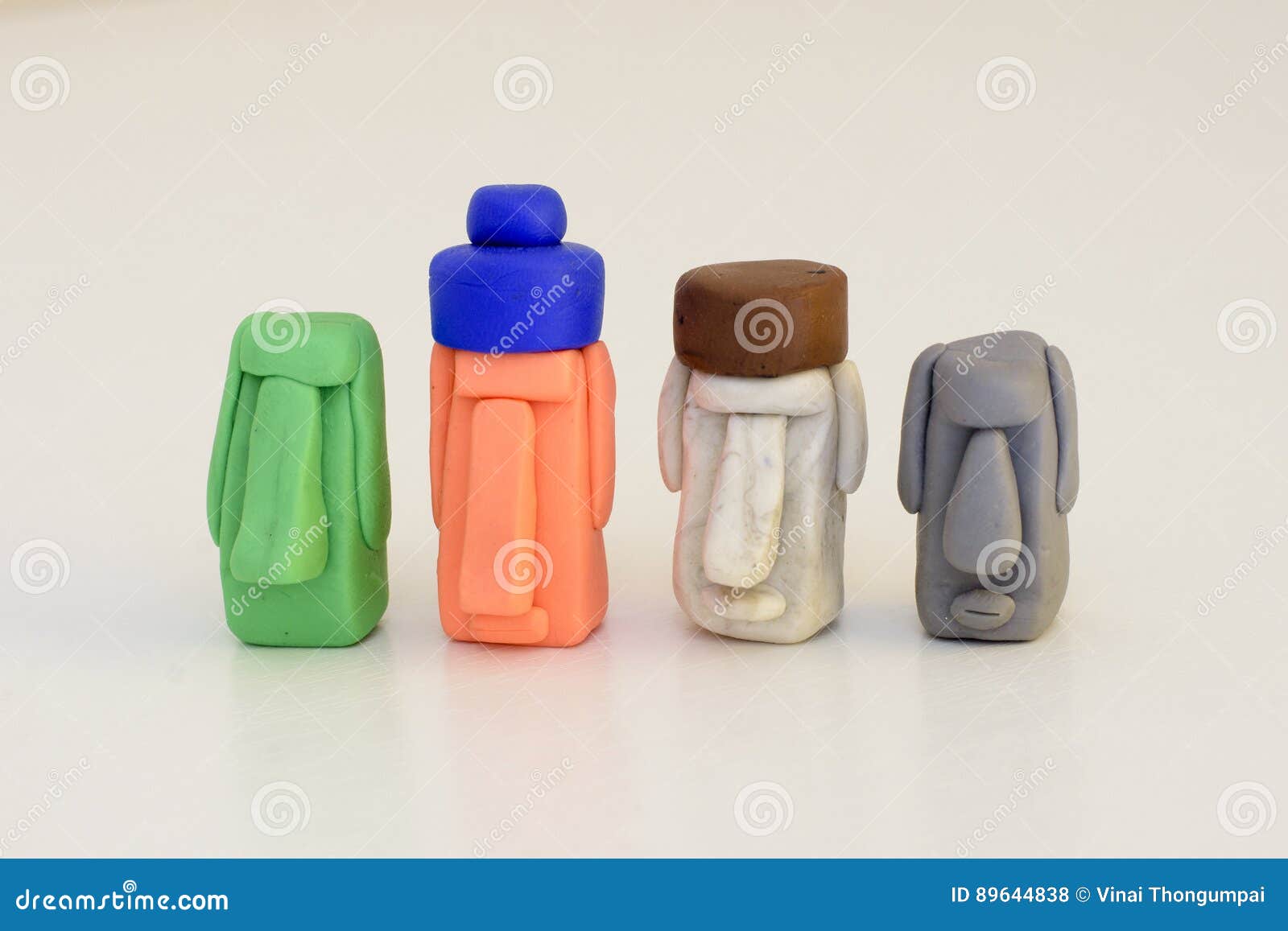 Polymer clay Moai dolls. stock photo. Image of sculpture - 89644838
