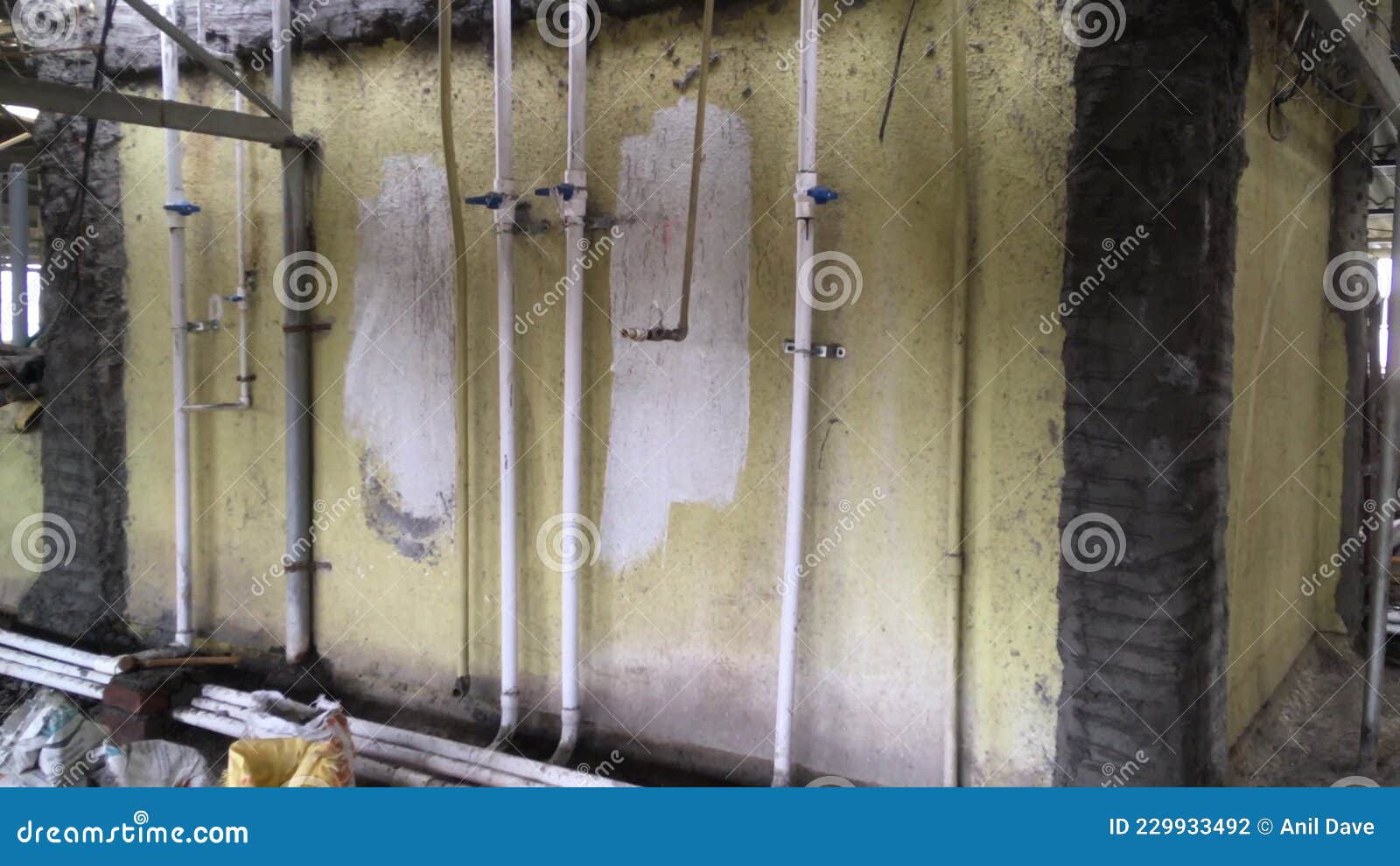 Polymer Coating Plastering on Structural Columns Stock Footage - Video ...