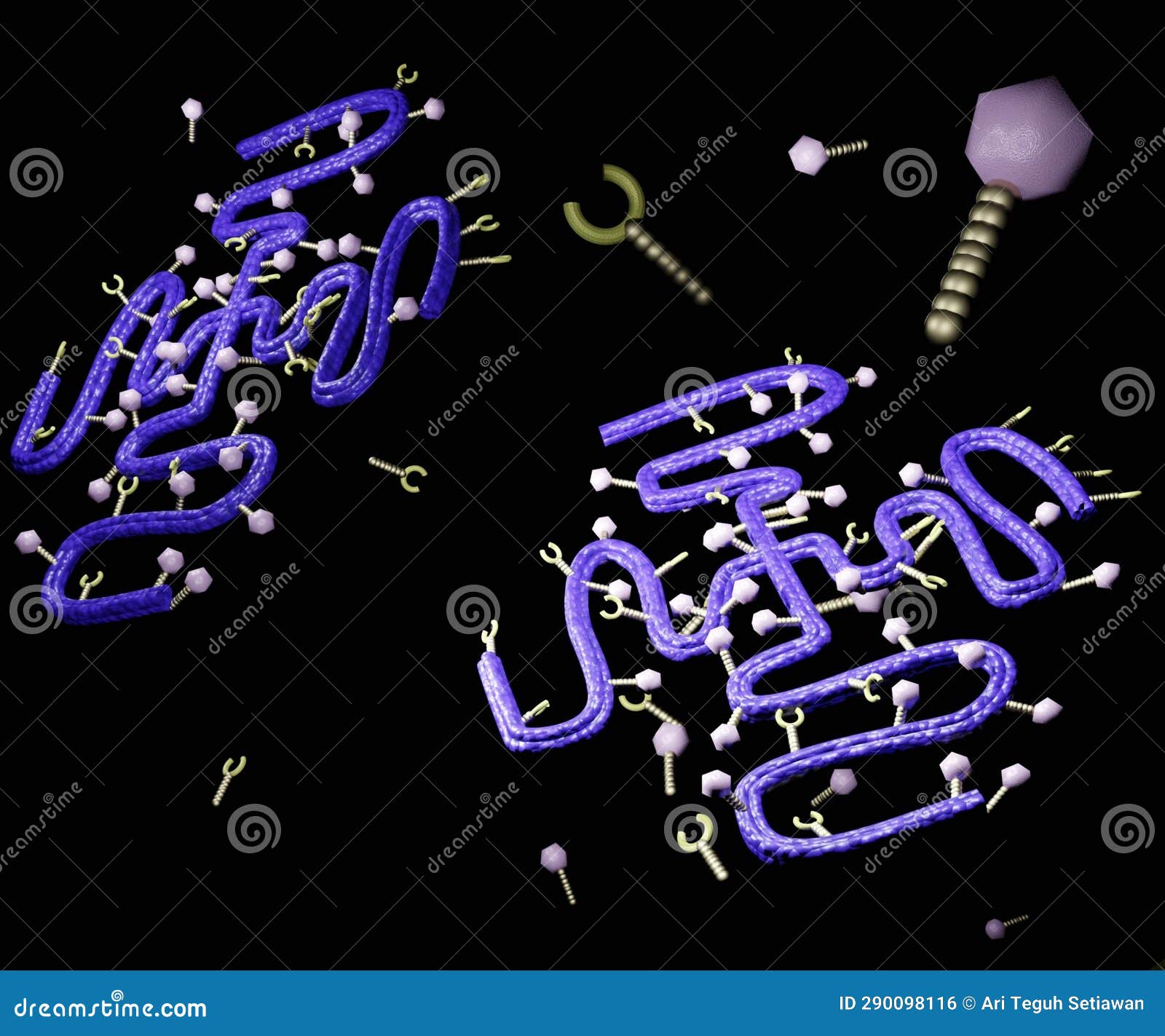 Isolated Polymer-drug Conjugates 3d Rendering Stock Illustration ...