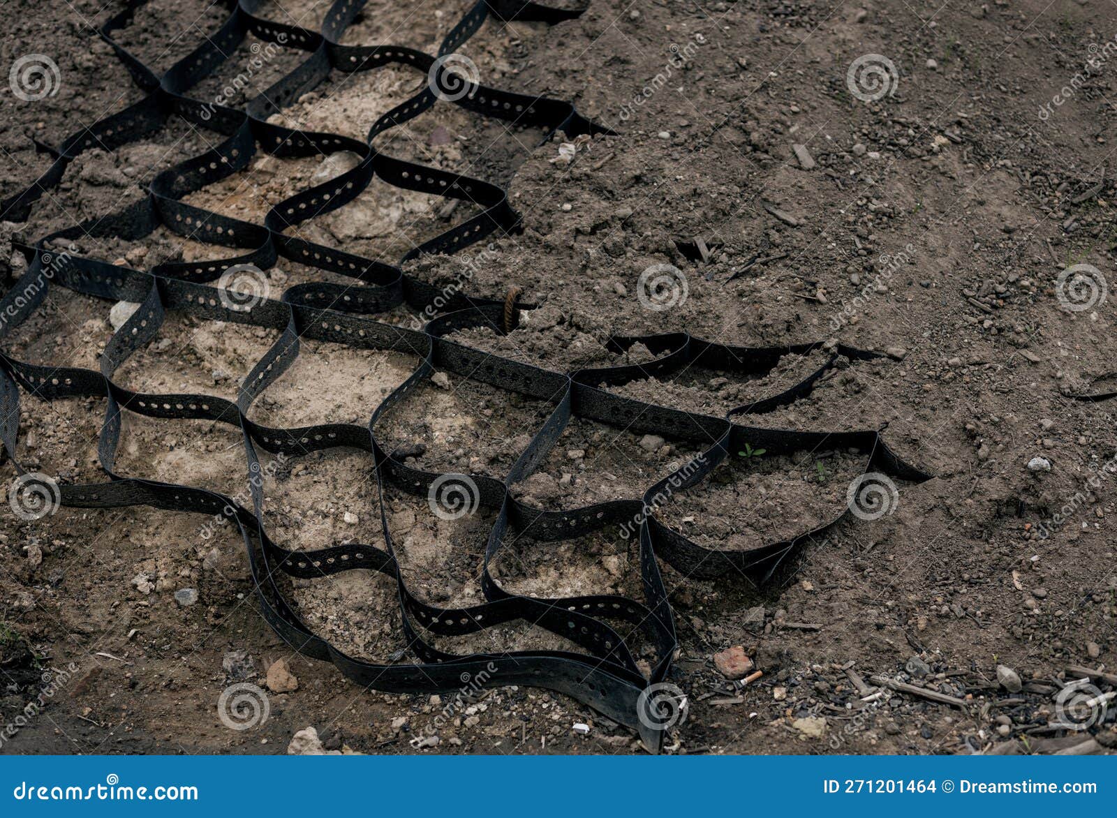 Polymer Geogrid for Filled with Soil Stock Photo - Image of safety ...