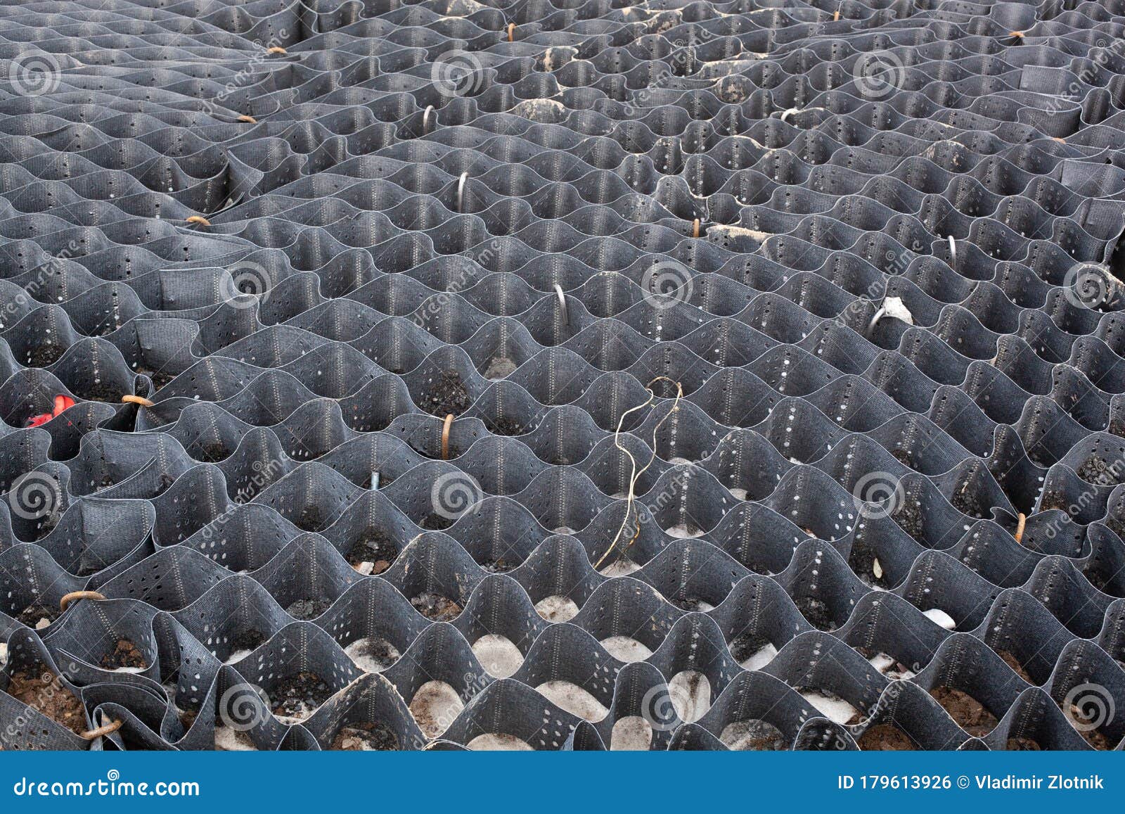 Polymer Geogrid is Not Filled with Soil Stock Photo - Image of design ...