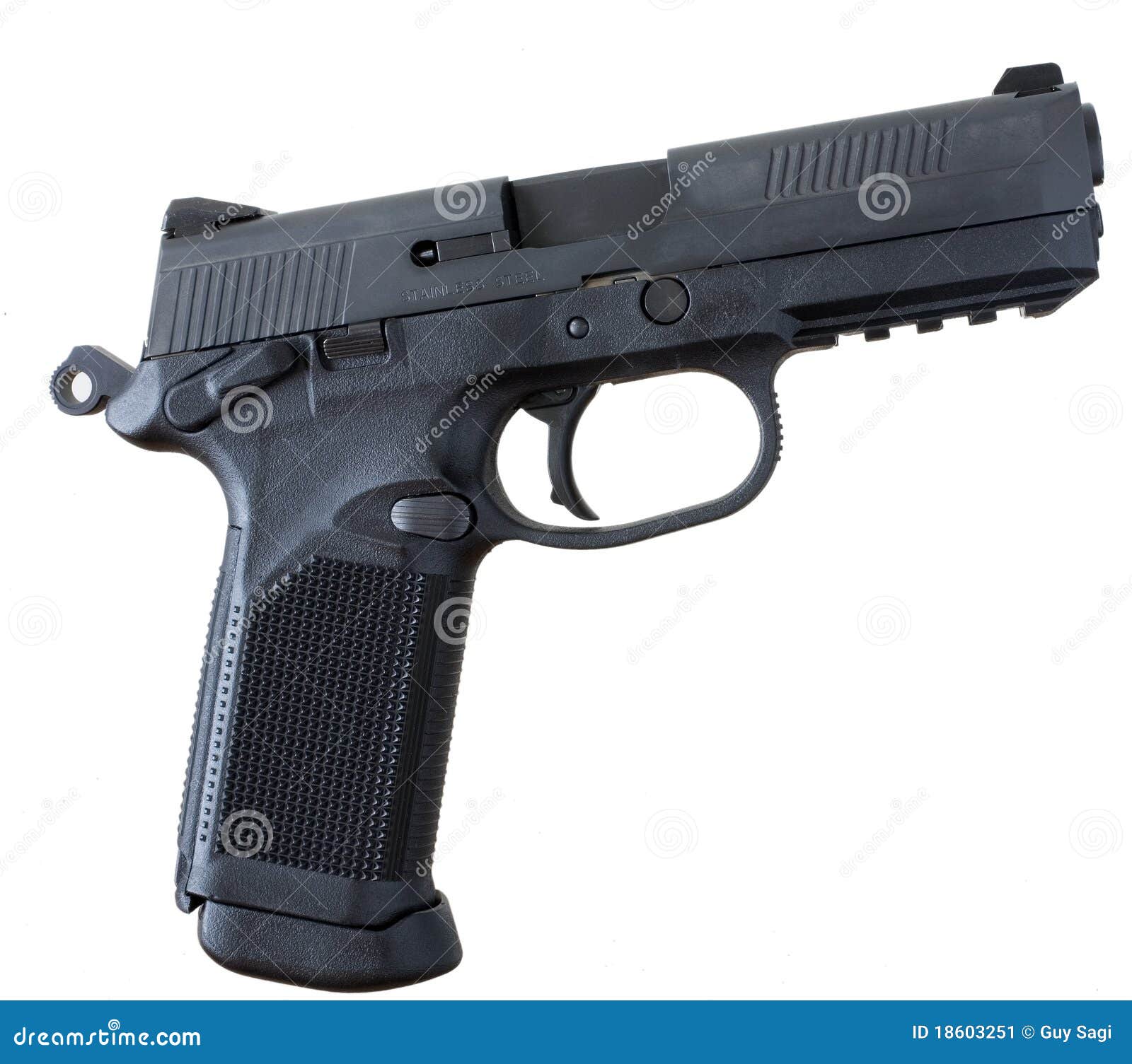 Polymer handgun stock image. Image of weapon, grey, black - 18603251