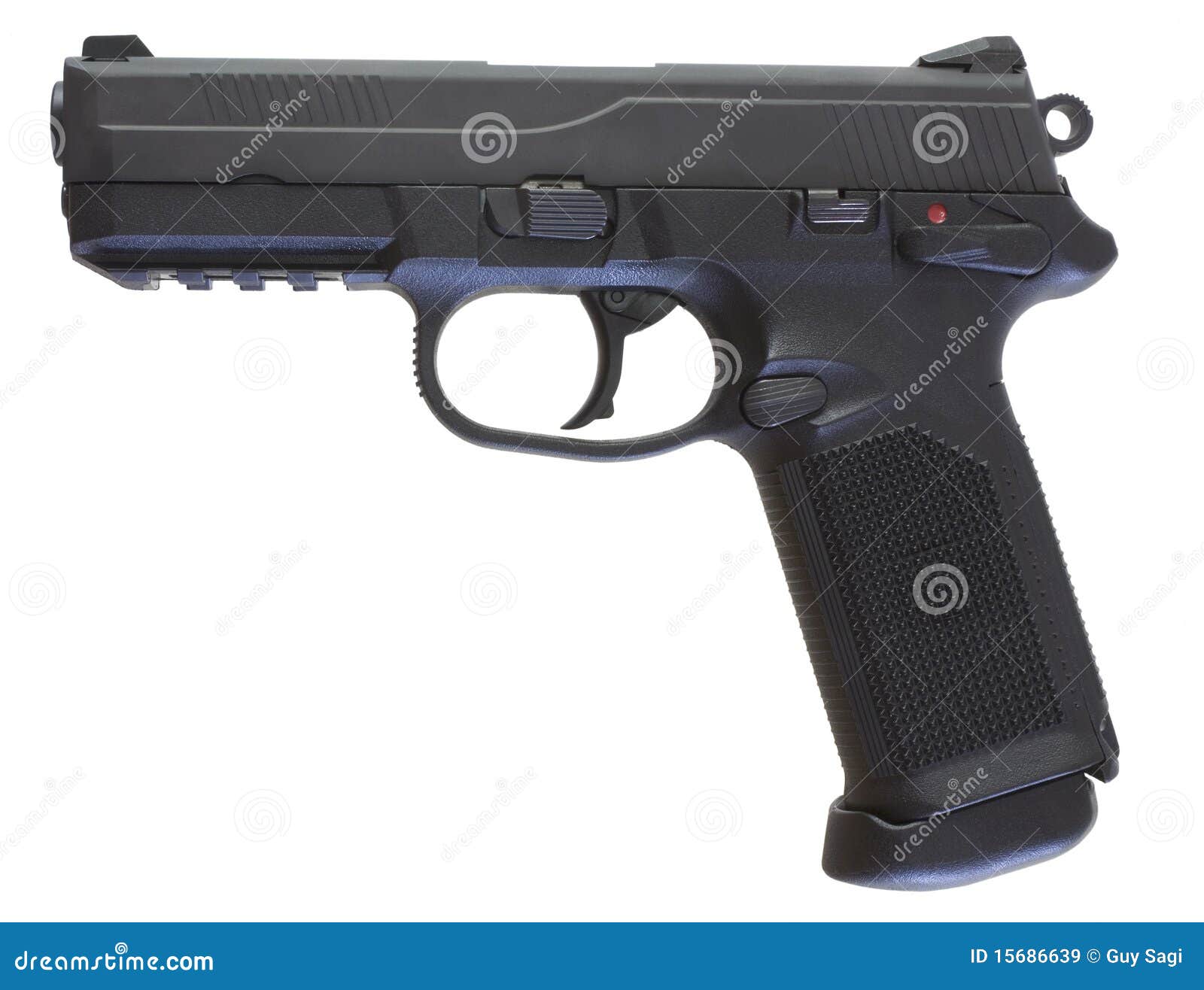 Polymer handgun profile stock image. Image of pistol - 15686639