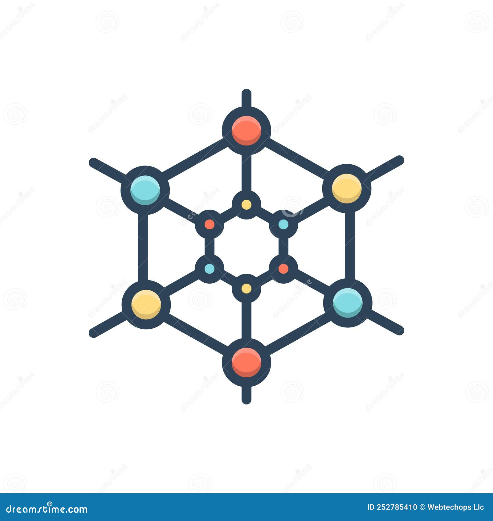 Color Illustration Icon for Polymer, Molecule and Polypropylene Stock ...