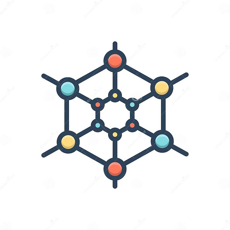 Color Illustration Icon for Polymer, Molecule and Polypropylene Stock ...