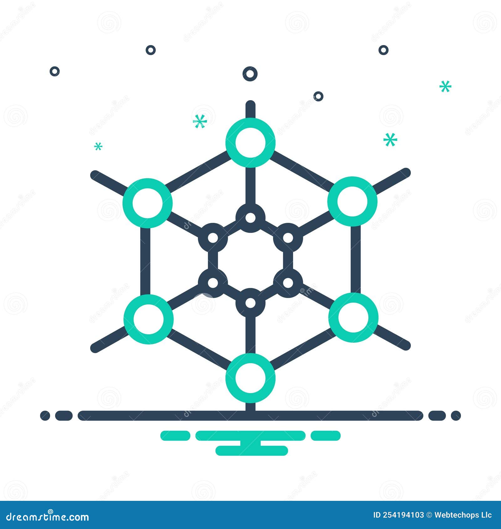 Mix Icon for Polymer, Molecule and Polypropylene Stock Illustration ...