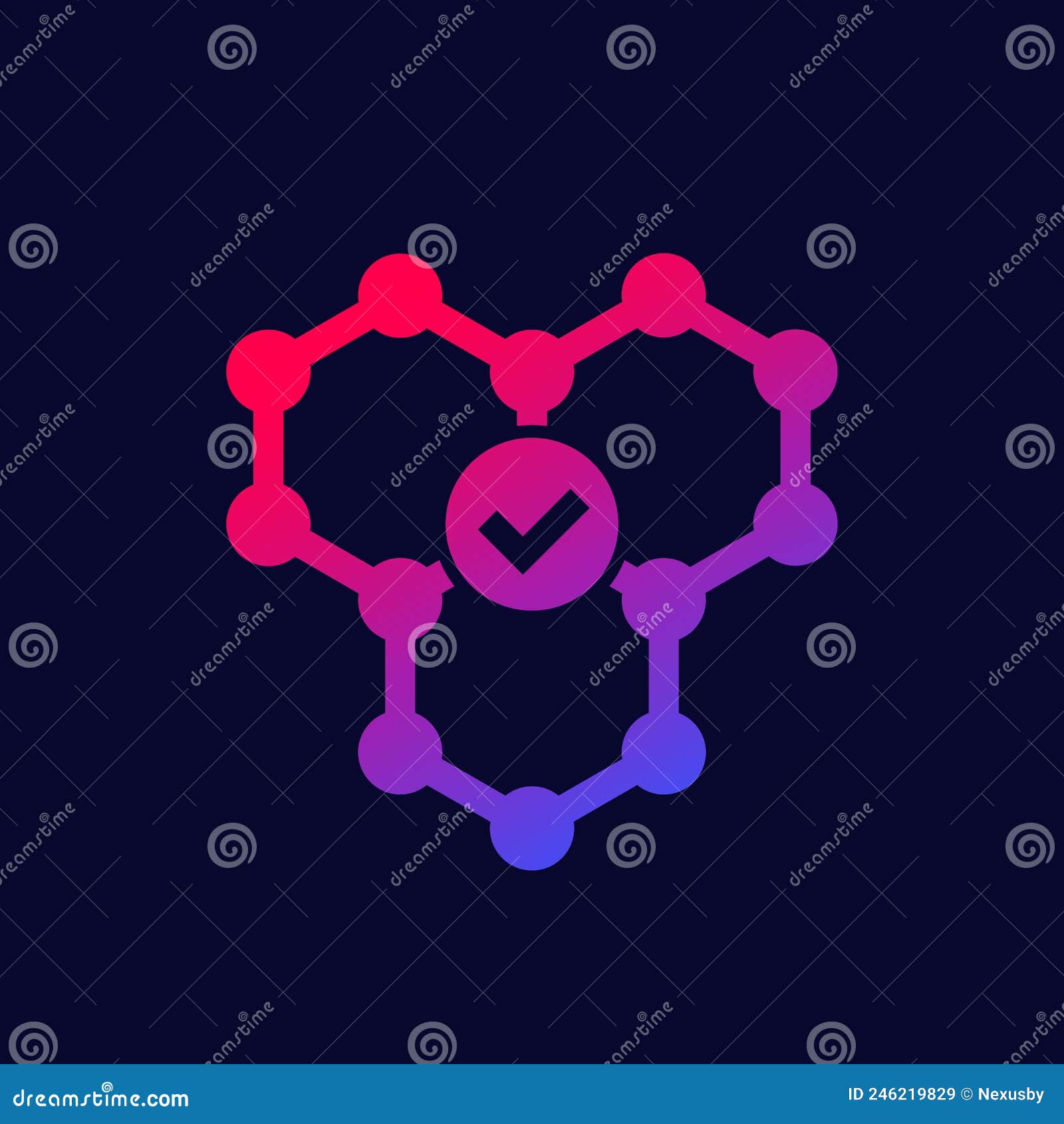 Polymer Icon with a Molecule on Dark Stock Vector - Illustration of ...