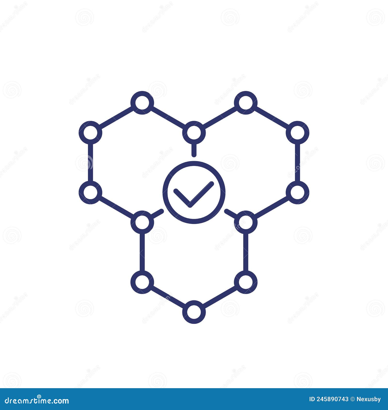 Polymer Line Icon with a Molecule Stock Vector - Illustration of ...