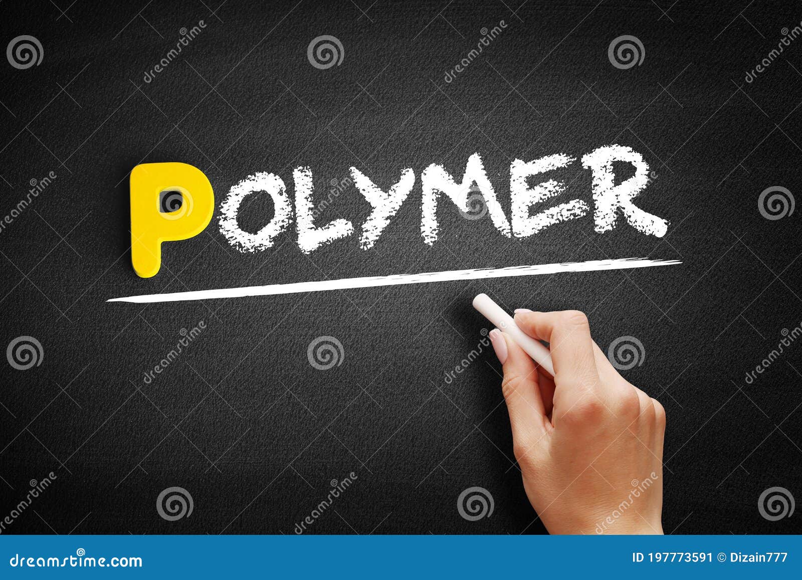 Polymer text on blackboard stock image. Image of industry - 197773591