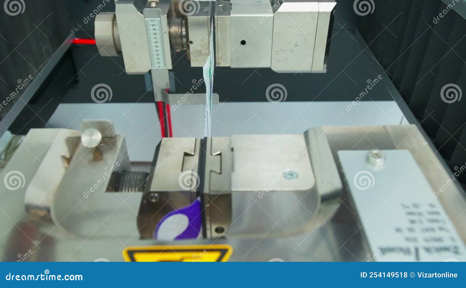 Polymer Thread Sample Tape is Tested for Strength Stock Footage - Video ...