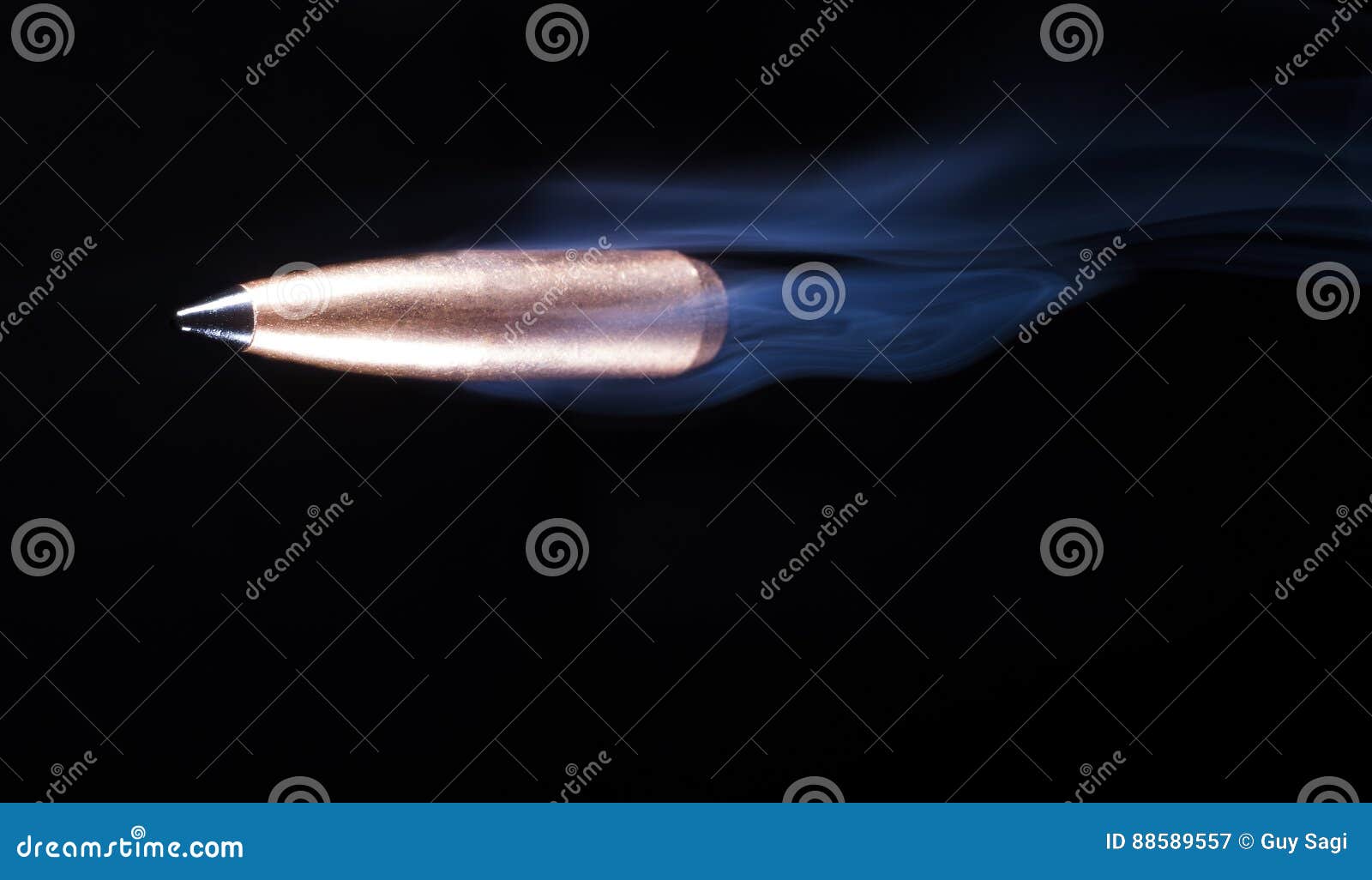 Polymer Tipped Bullet and Smoke Stock Image - Image of grey, flying ...
