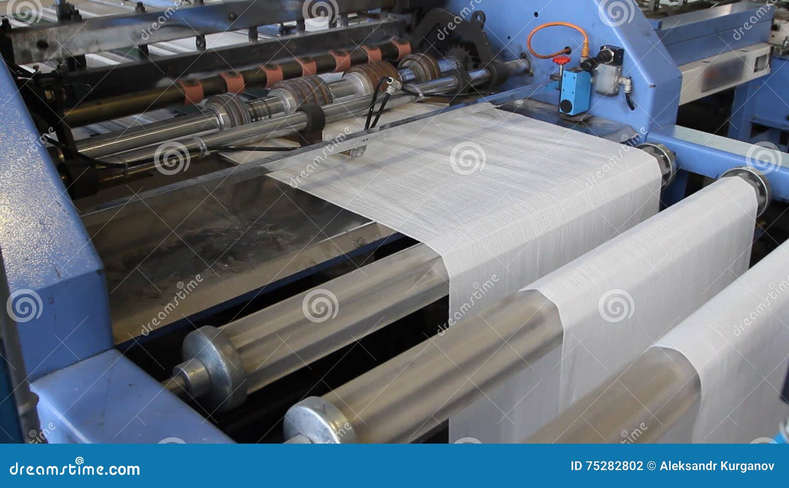 Polymeric Tape Roll Unreel for a Printing Press Stock Footage - Video ...