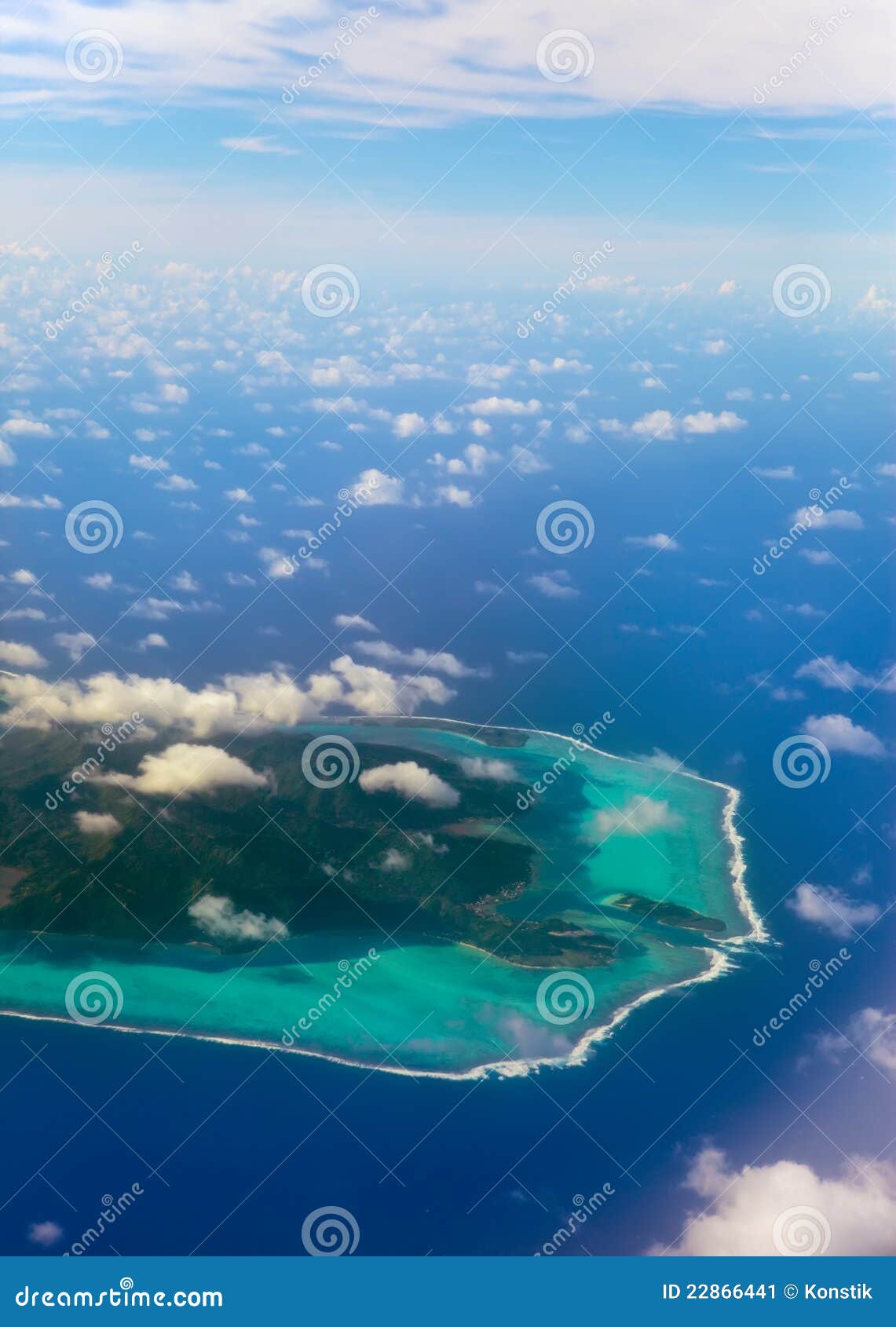 Polynesia.the Atoll Ring at Ocean Stock Image - Image of island, reef ...