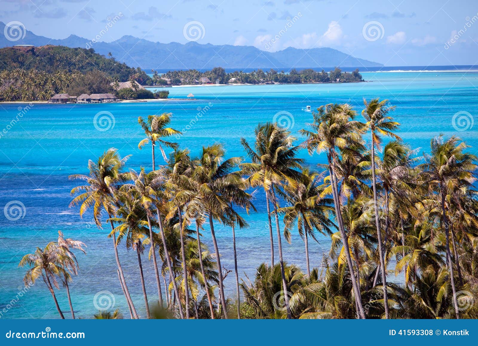 Polynesia.Azure Lagoon of Island BoraBora, Stock Photo - Image of ...