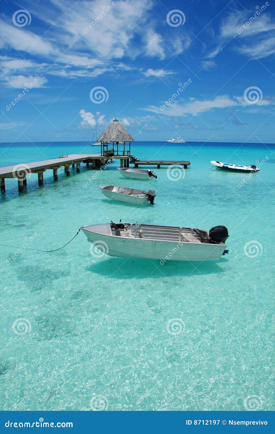 Polynesia seascape stock image. Image of caribbean, clouds - 8712197
