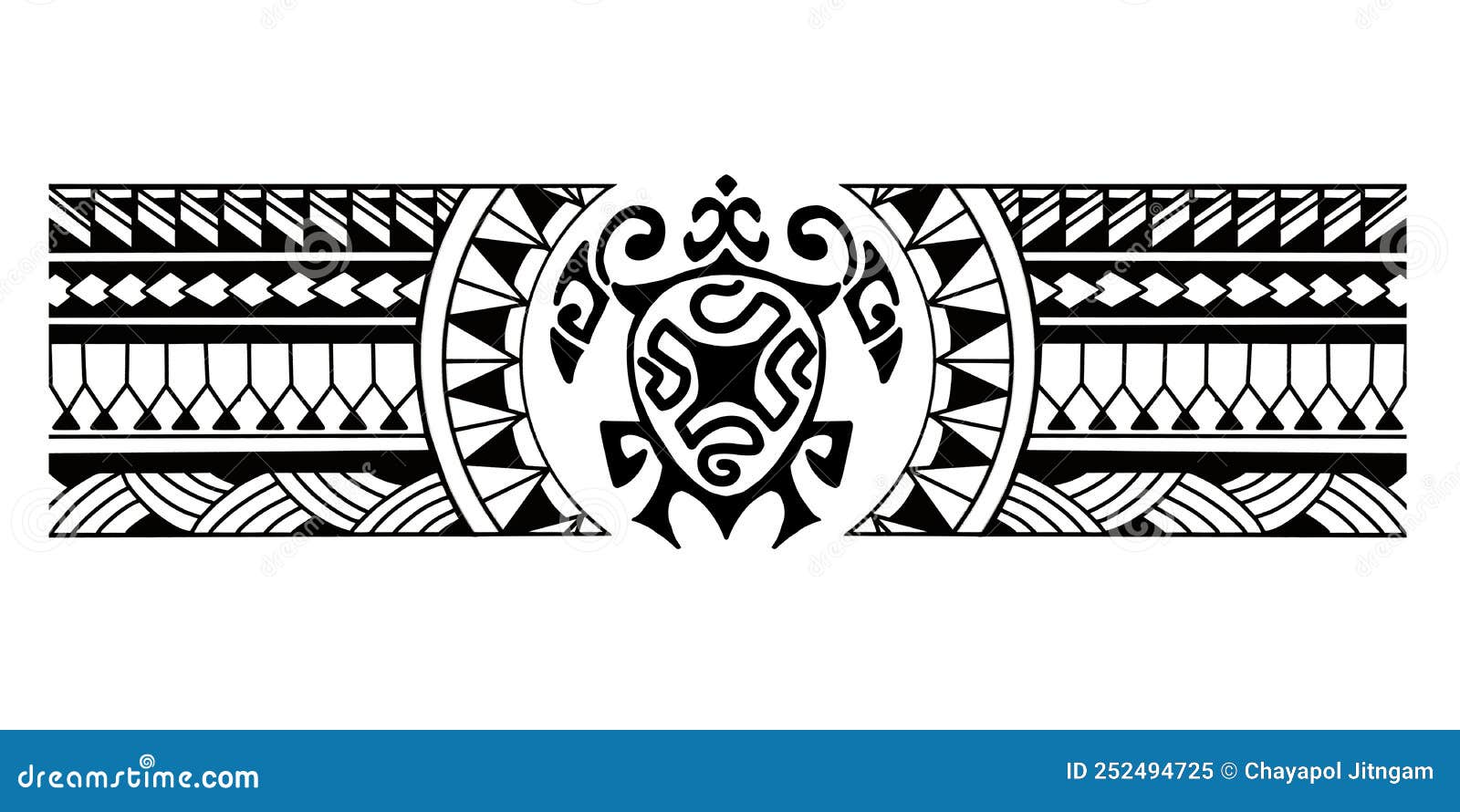 Polynesian Border Tattoo Design. Stock Vector - Illustration of lace ...