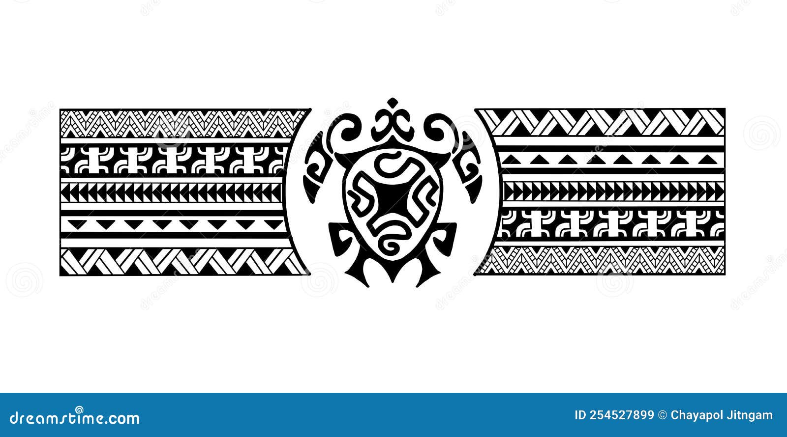 Polynesian Border Tattoo Design. Pattern Aboriginal Samoan Editorial ...
