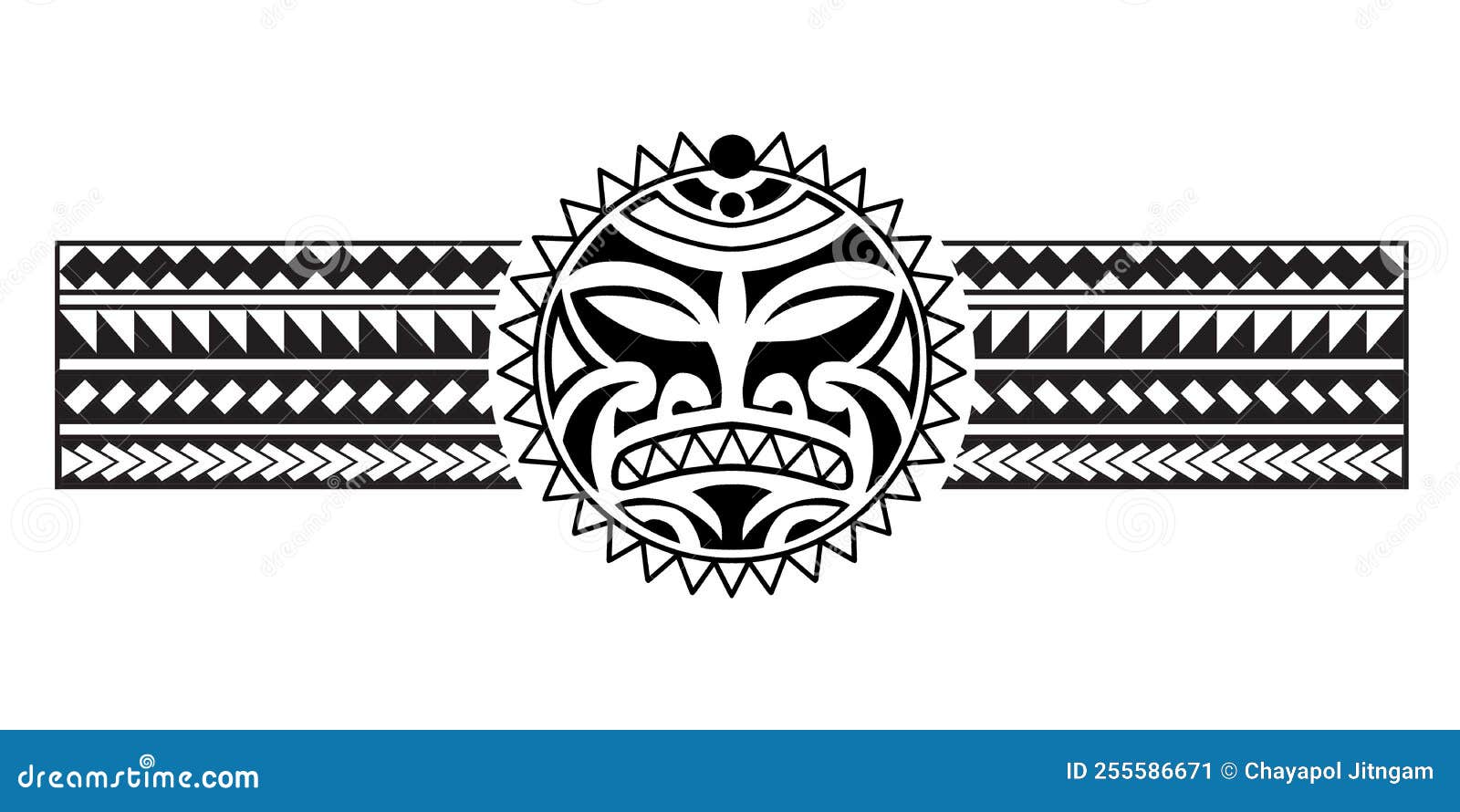 Polynesian Border Tattoo Design. Pattern Aboriginal Samoan Stock Vector ...