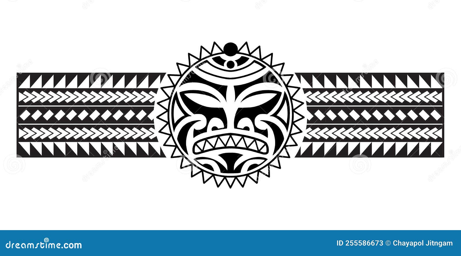 Polynesian Border Tattoo Design. Pattern Aboriginal Samoan Stock Vector ...