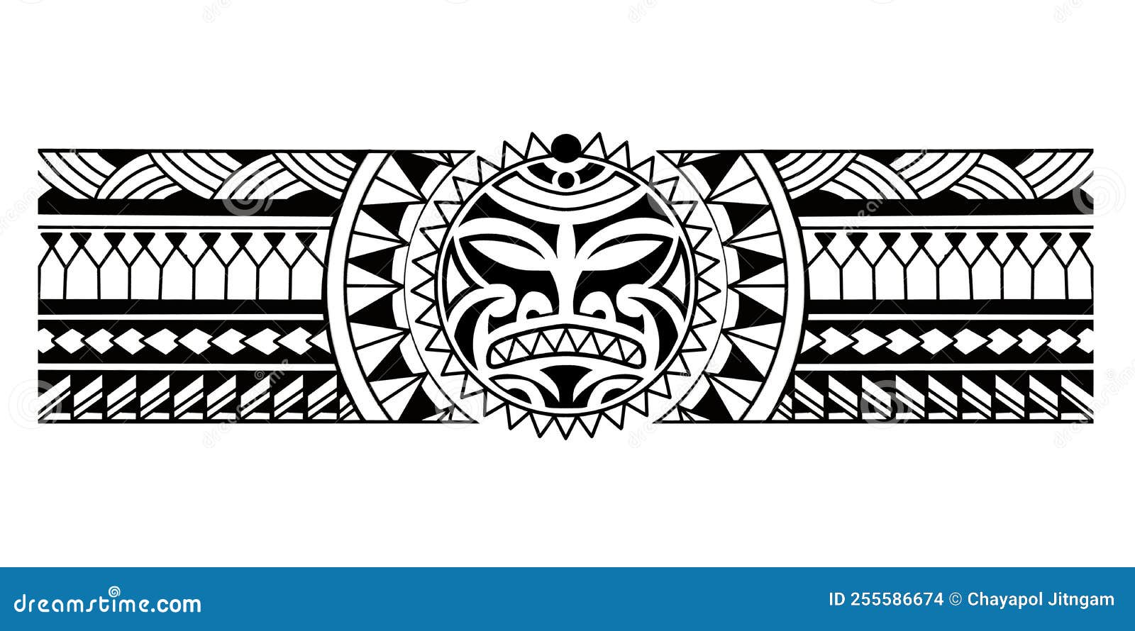 Polynesian Border Tattoo Design. Pattern Aboriginal Samoan Stock Vector ...