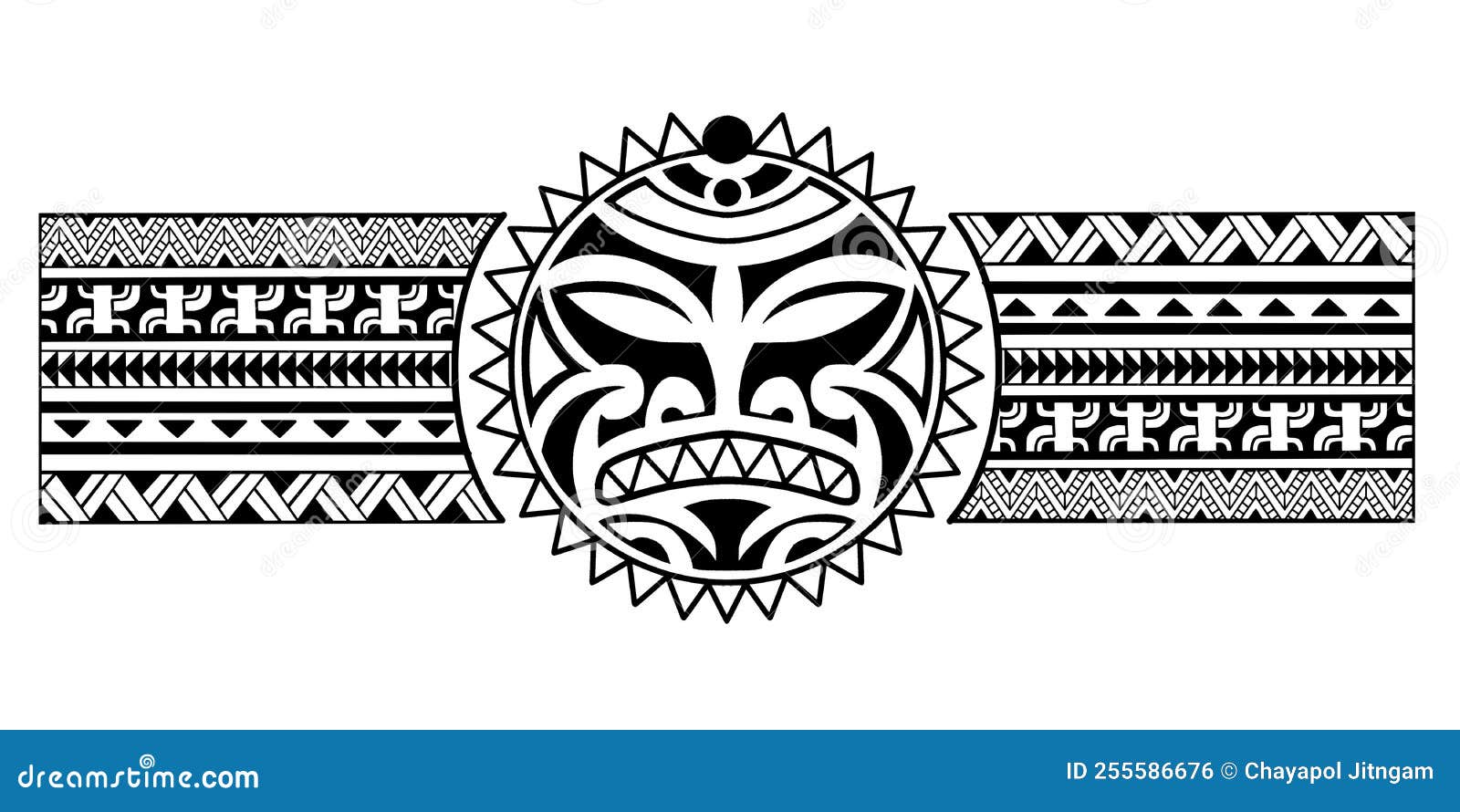 Polynesian Border Tattoo Design. Pattern Aboriginal Samoan. Vector ...