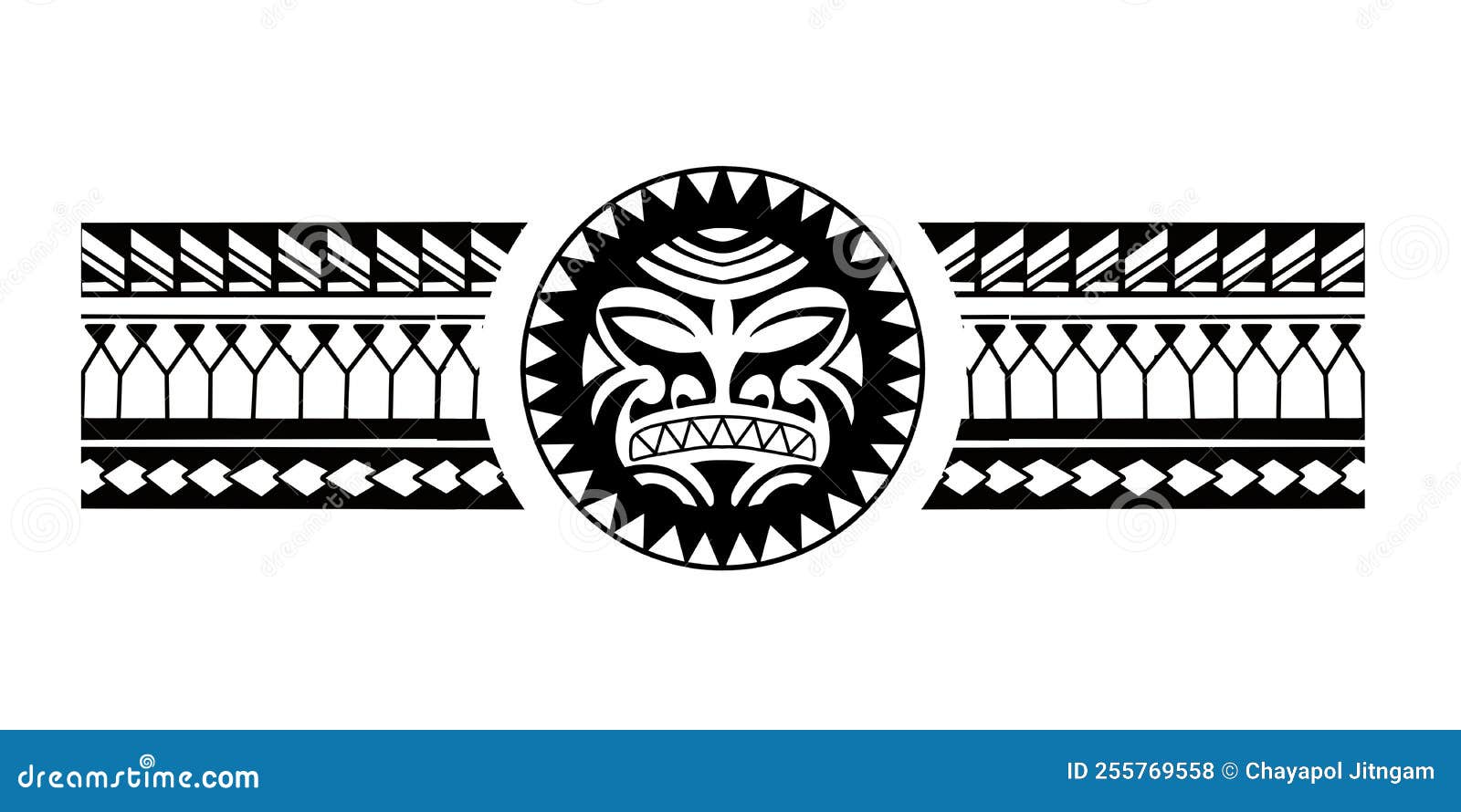 Polynesian Border Tattoo Design. Pattern Aboriginal Samoan Stock Vector ...