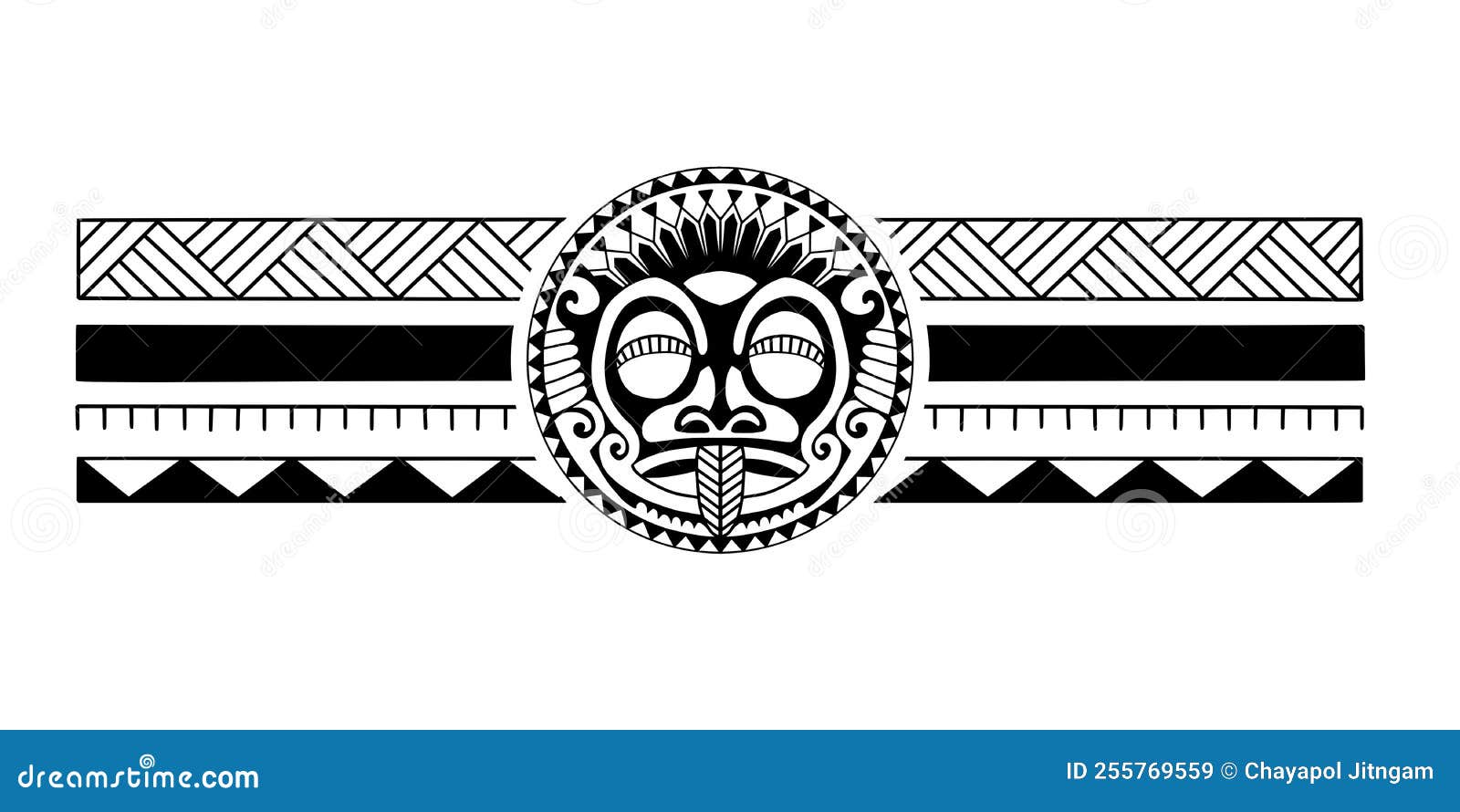 Polynesian Border Tattoo Design. Pattern Aboriginal Samoan Stock Vector ...