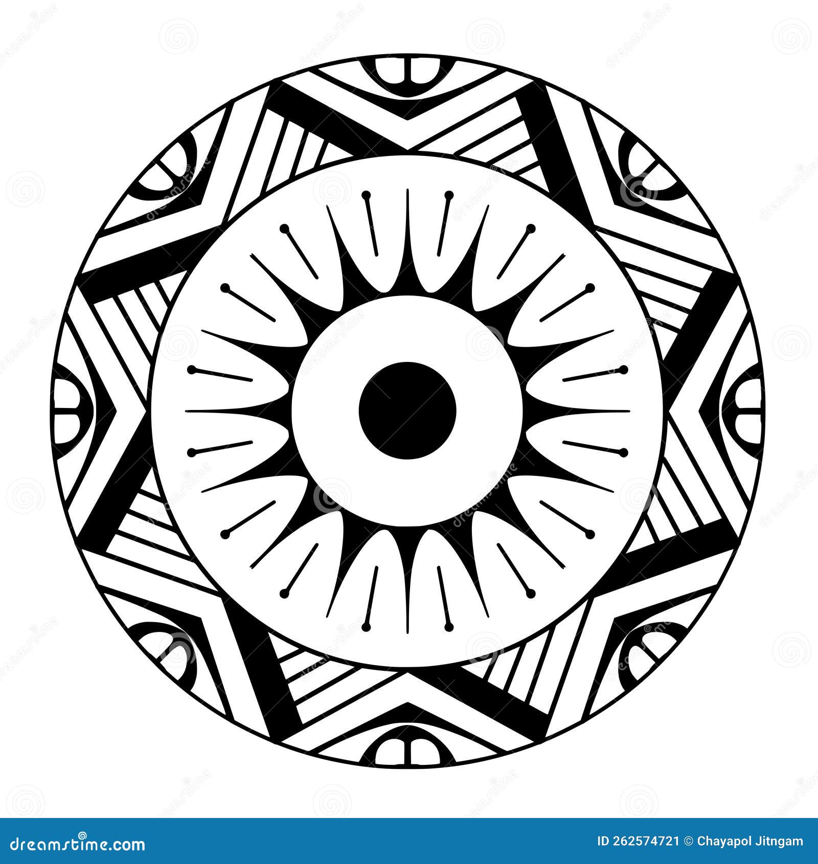Polynesian Circle Tattoo Design. Aboriginal Samoan. Vector Illustration ...