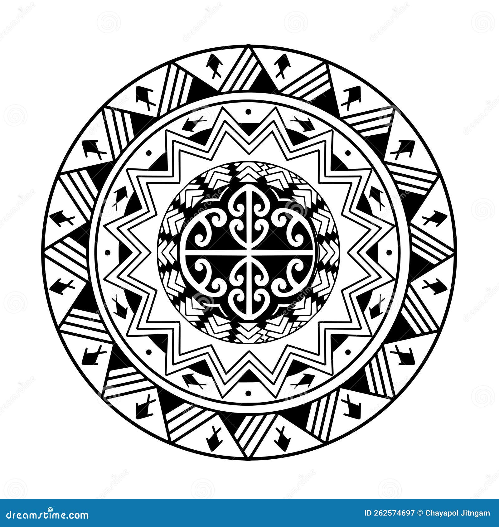 Polynesian Circle Tattoo Design. Aboriginal Samoan Stock Vector ...