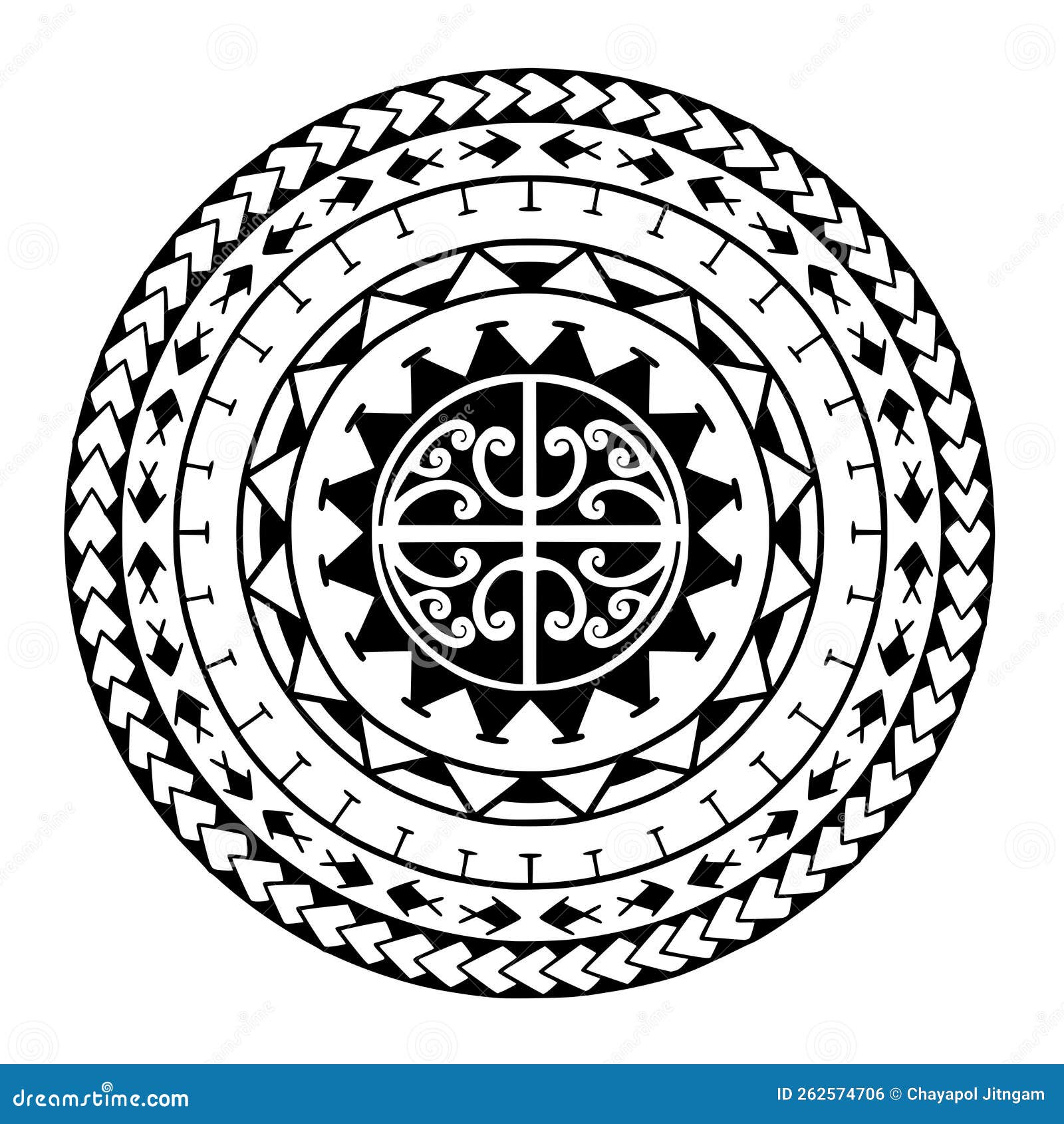 Polynesian Circle Tattoo Design. Aboriginal Samoan. Vector ...