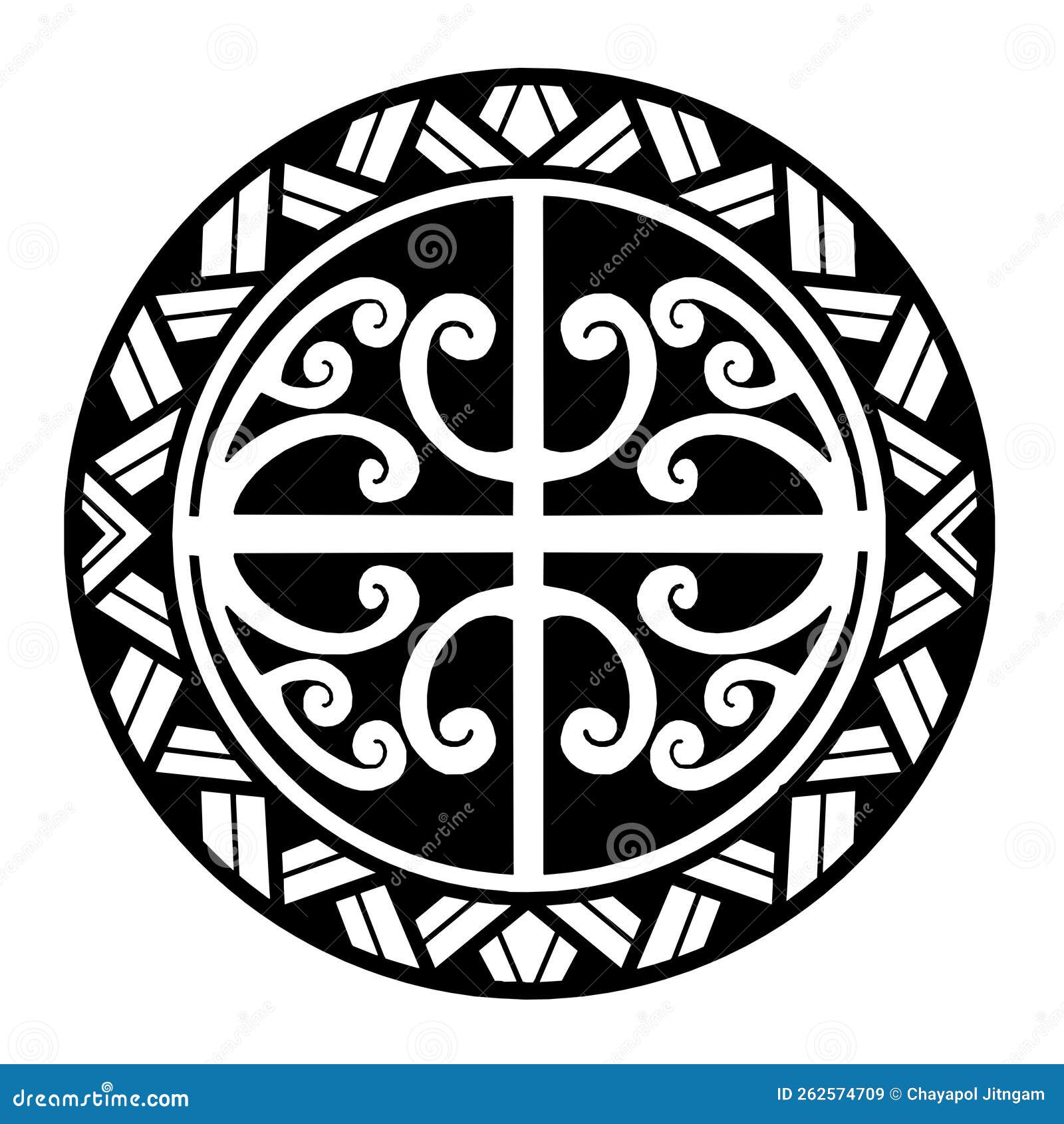 Polynesian Circle Tattoo Design. Aboriginal Samoan. Vector Illustration ...