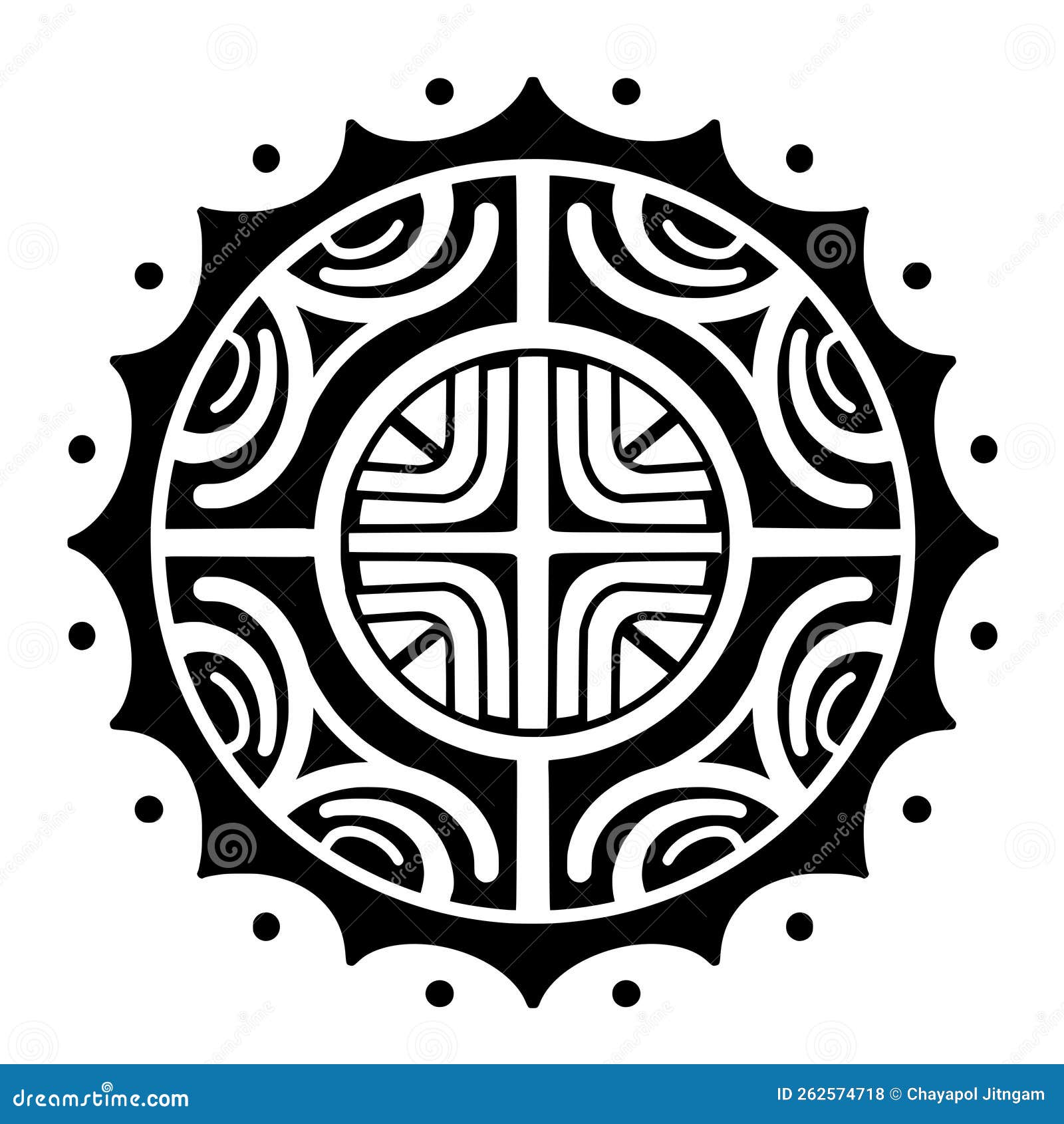 Polynesian Circle Tattoo Design. Aboriginal Samoan. Vector Illustration ...