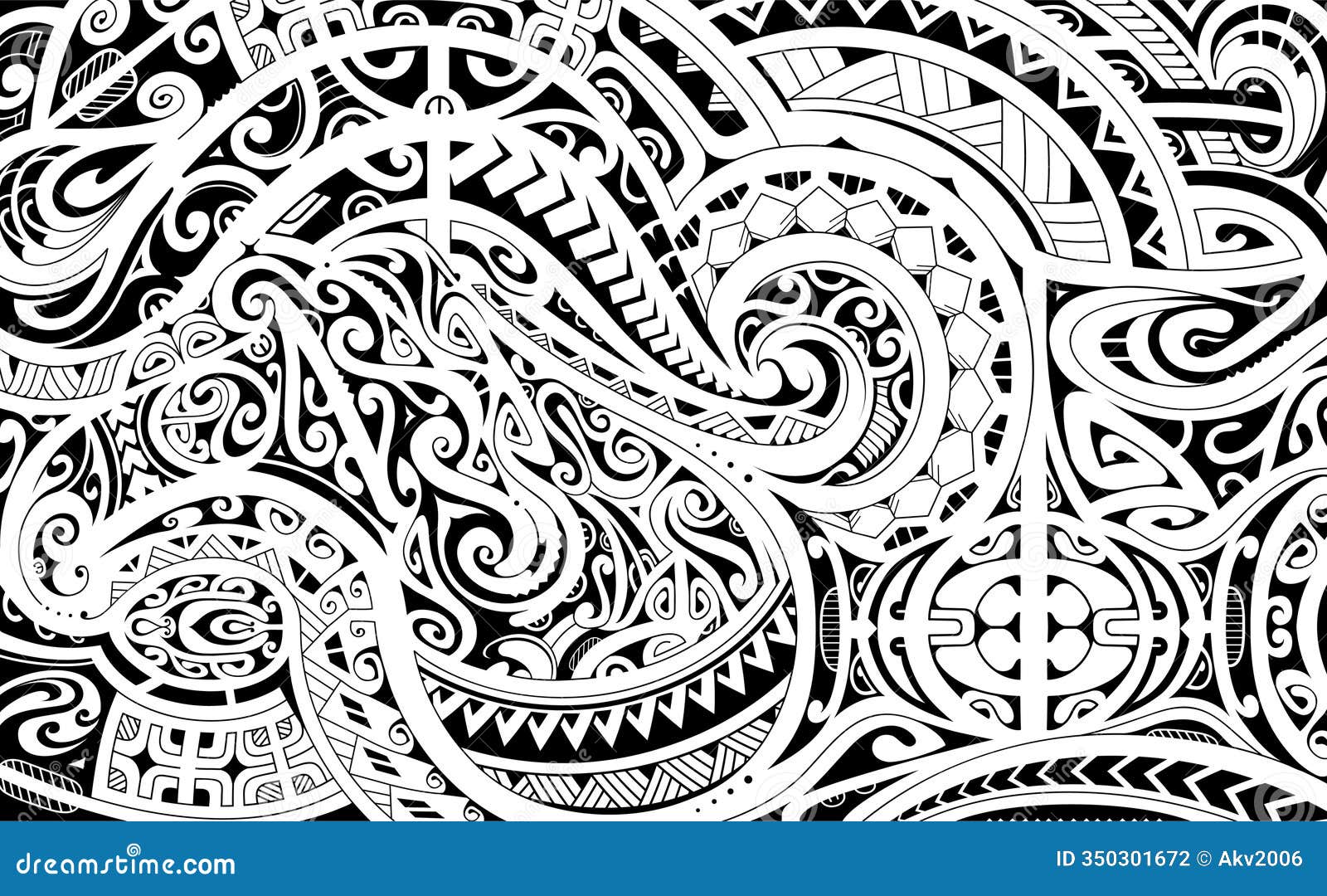 Polynesian Ethnic Style Ornaments As a Fabric Pattern Stock ...