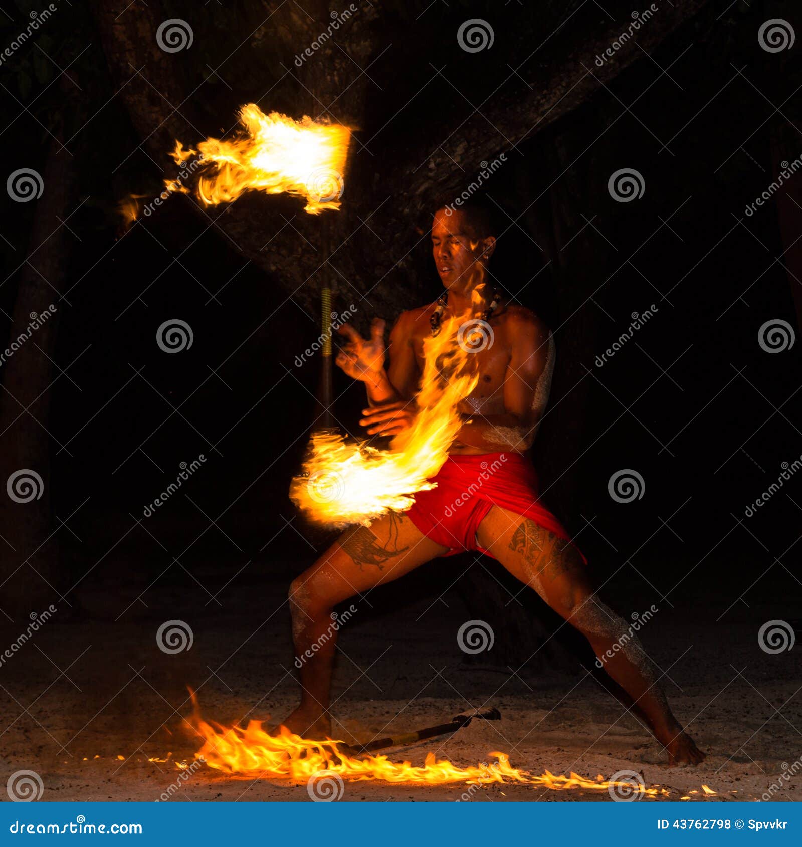 Polynesian fire dancer editorial stock photo. Image of dance - 43762798