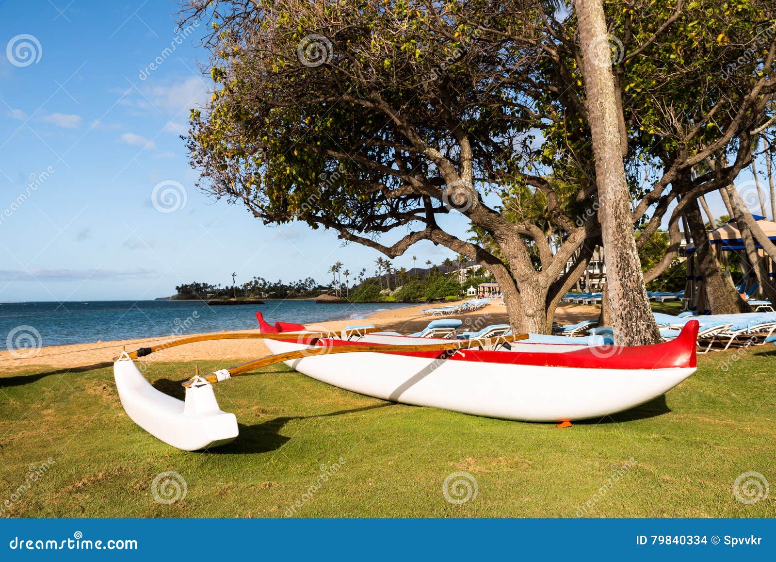 Polynesian Outrigger Canoe on the Beach Stock Photo - Image of hawaii ...