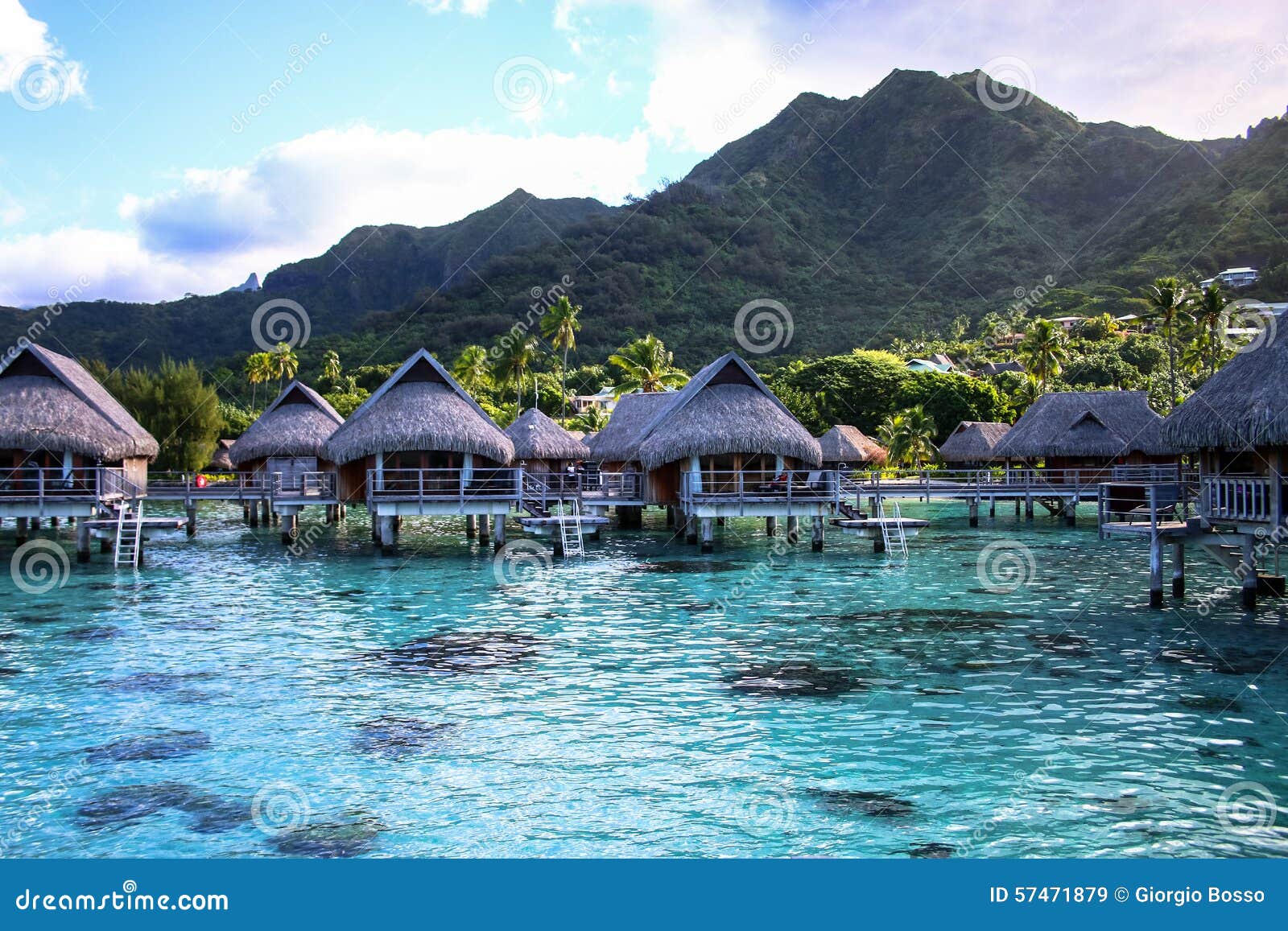 Polynesian Overwater - Moorea Stock Image - Image of lagoon, paradise ...