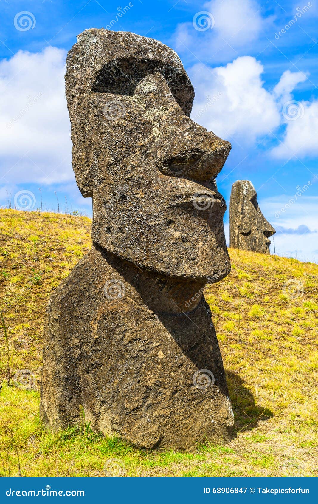 Polynesian Stone Statue at the Rapa Nui National Park Stock Image ...