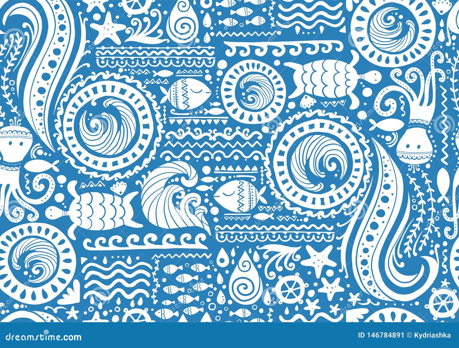Polynesian Style Marine Background, Tribal Seamless Pattern for Your ...