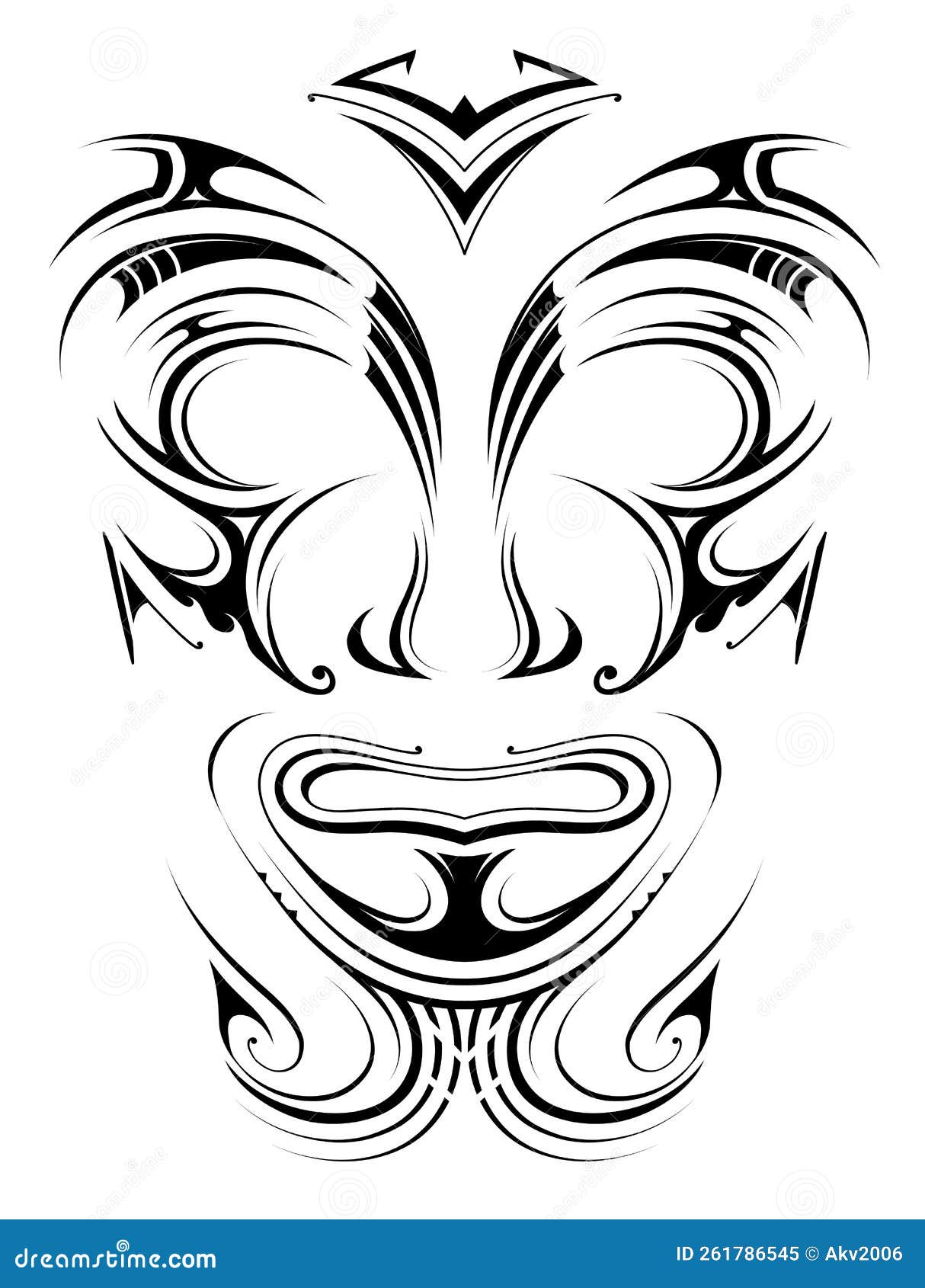 Polynesian Style Warrior Mask Stock Vector - Illustration of ...